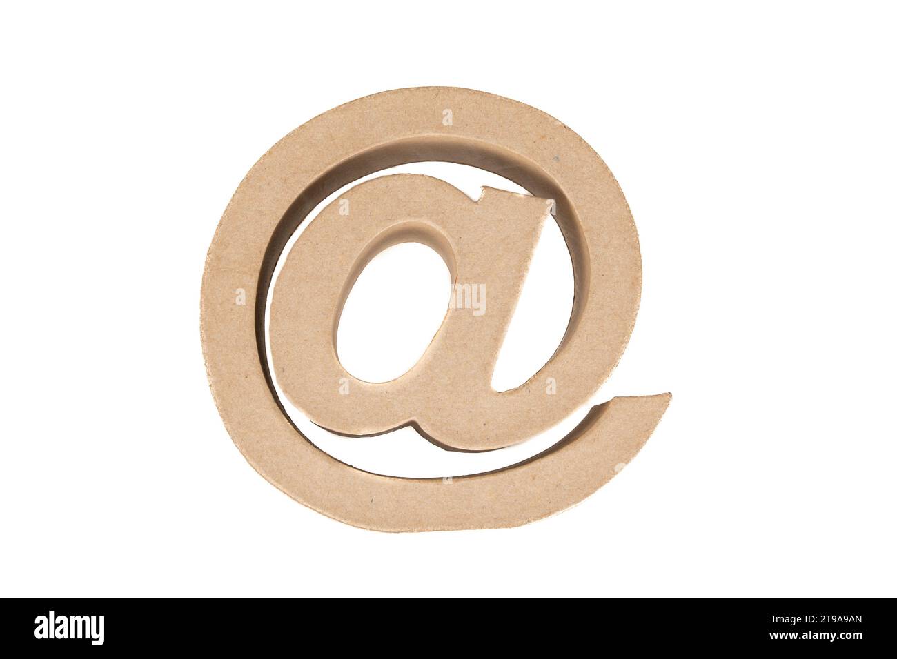 at symbol sign text letter on giant carton in white background for ...