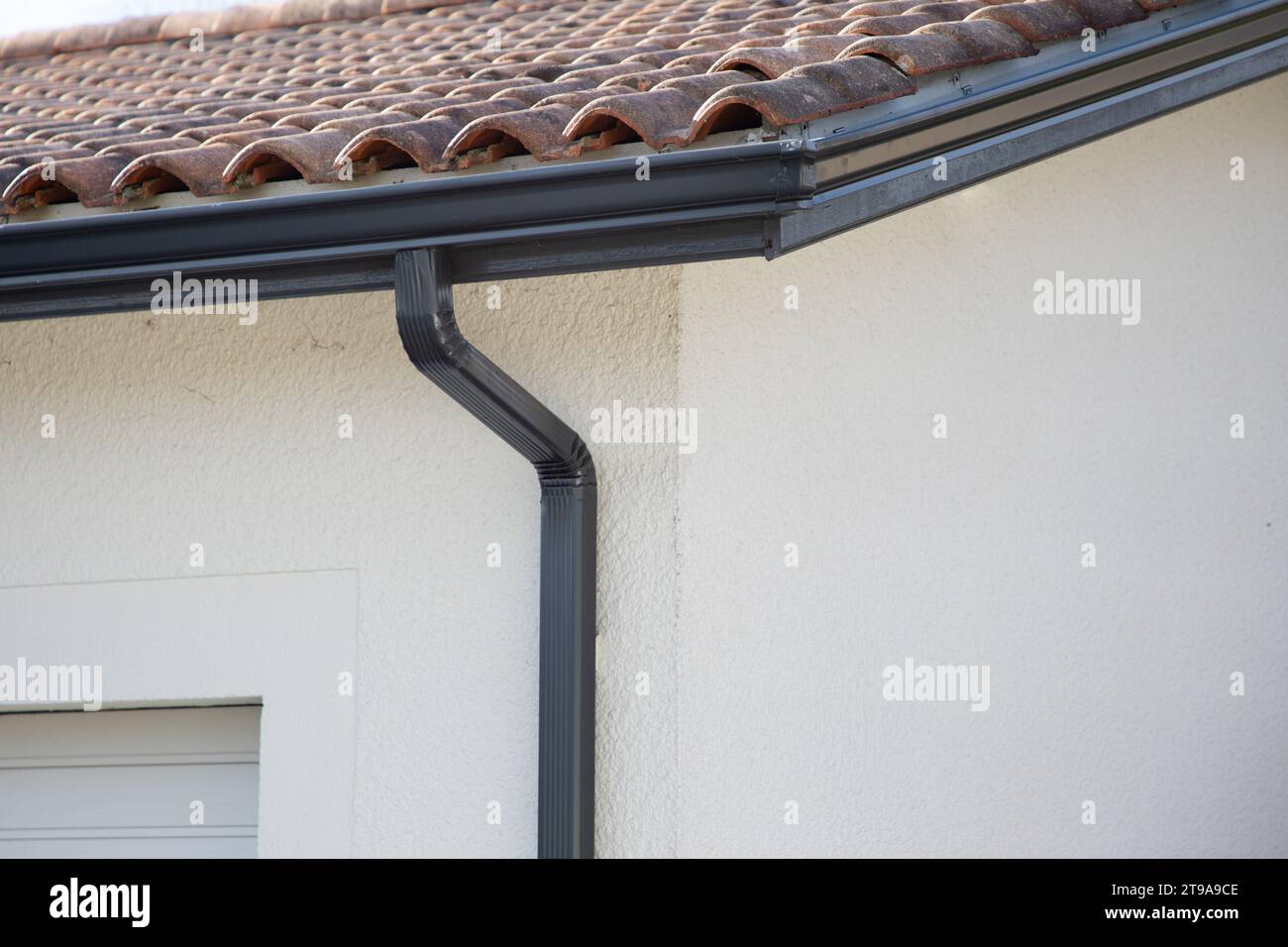 grey gutter new guard system roof drip edge on modern home gray ...