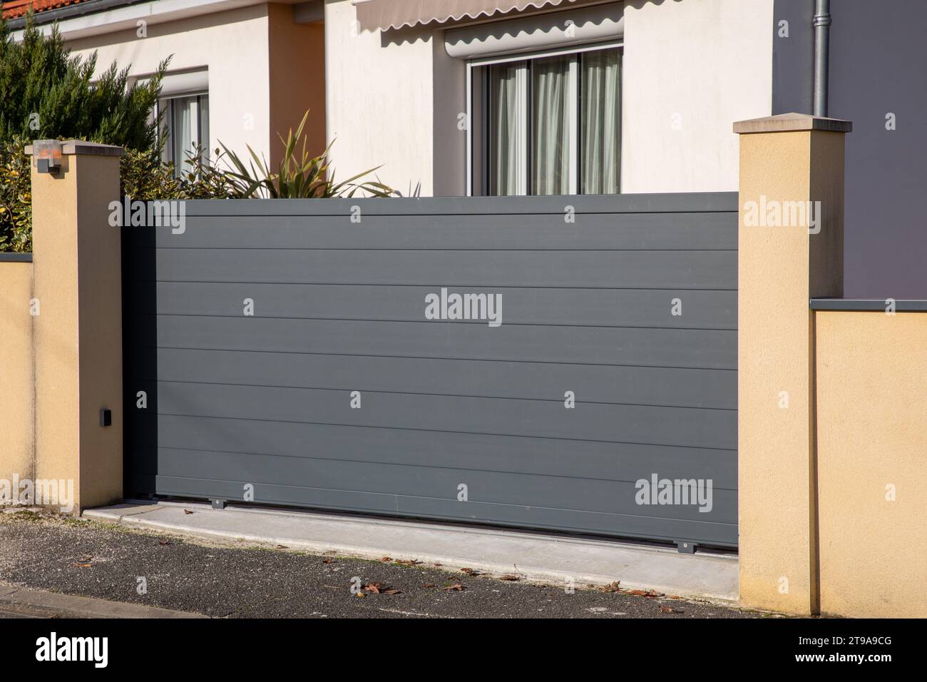 modern door slide grey gate aluminum portal sliding gray design of new ...