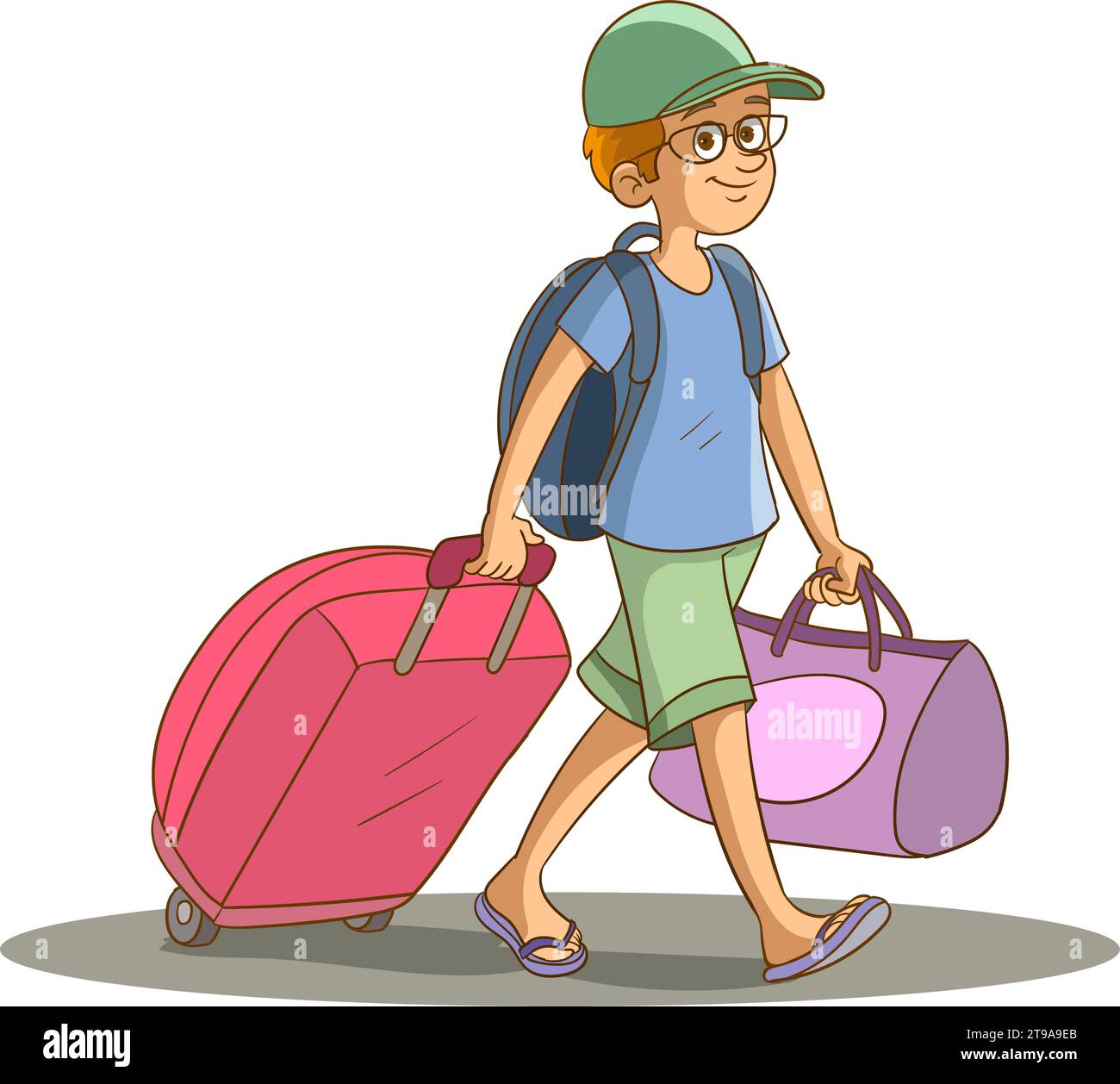 cute family packing their suitcases and going on vacation Stock Vector ...