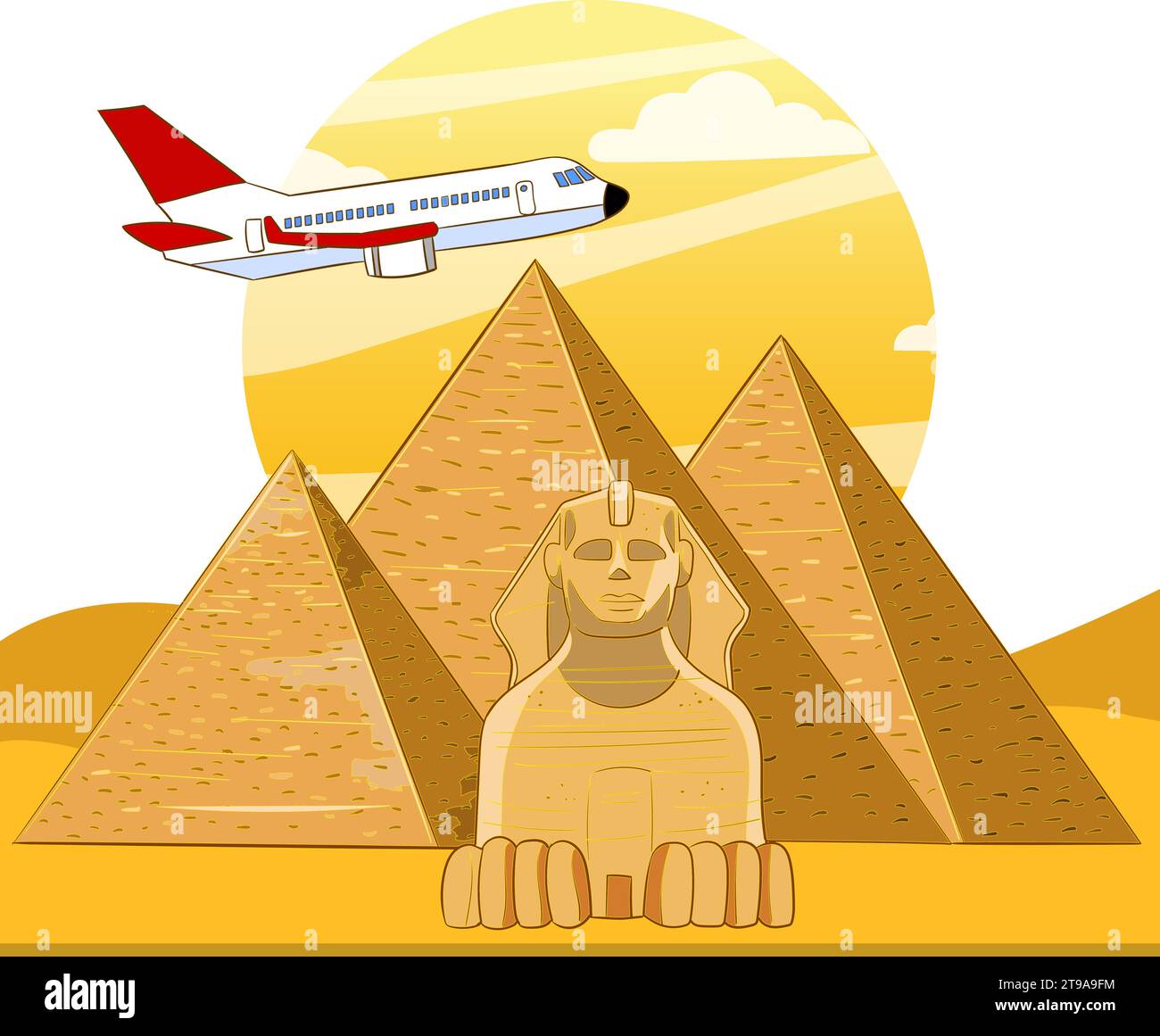 ancient egyptian and pyramids cartoon vector Stock Vector Image & Art ...