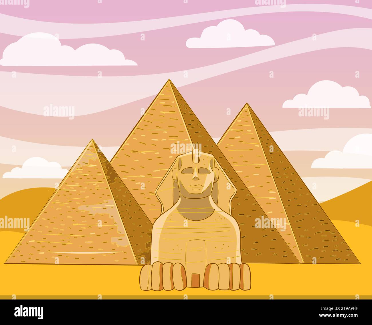 ancient egyptian and pyramids cartoon vector Stock Vector Image & Art ...