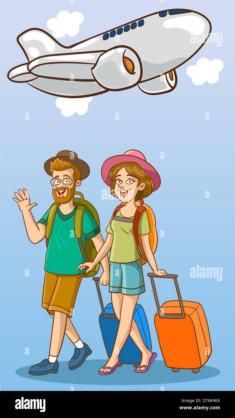 cute family packing their suitcases and going on vacation Stock Vector ...