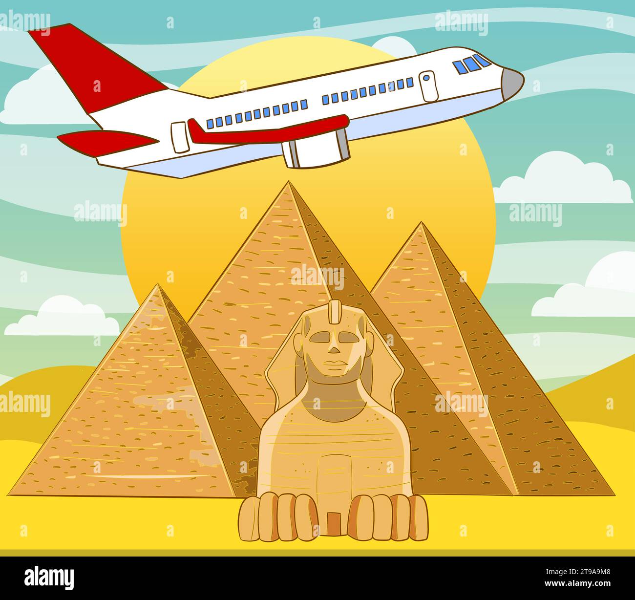 ancient egyptian and pyramids cartoon vector Stock Vector Image & Art ...