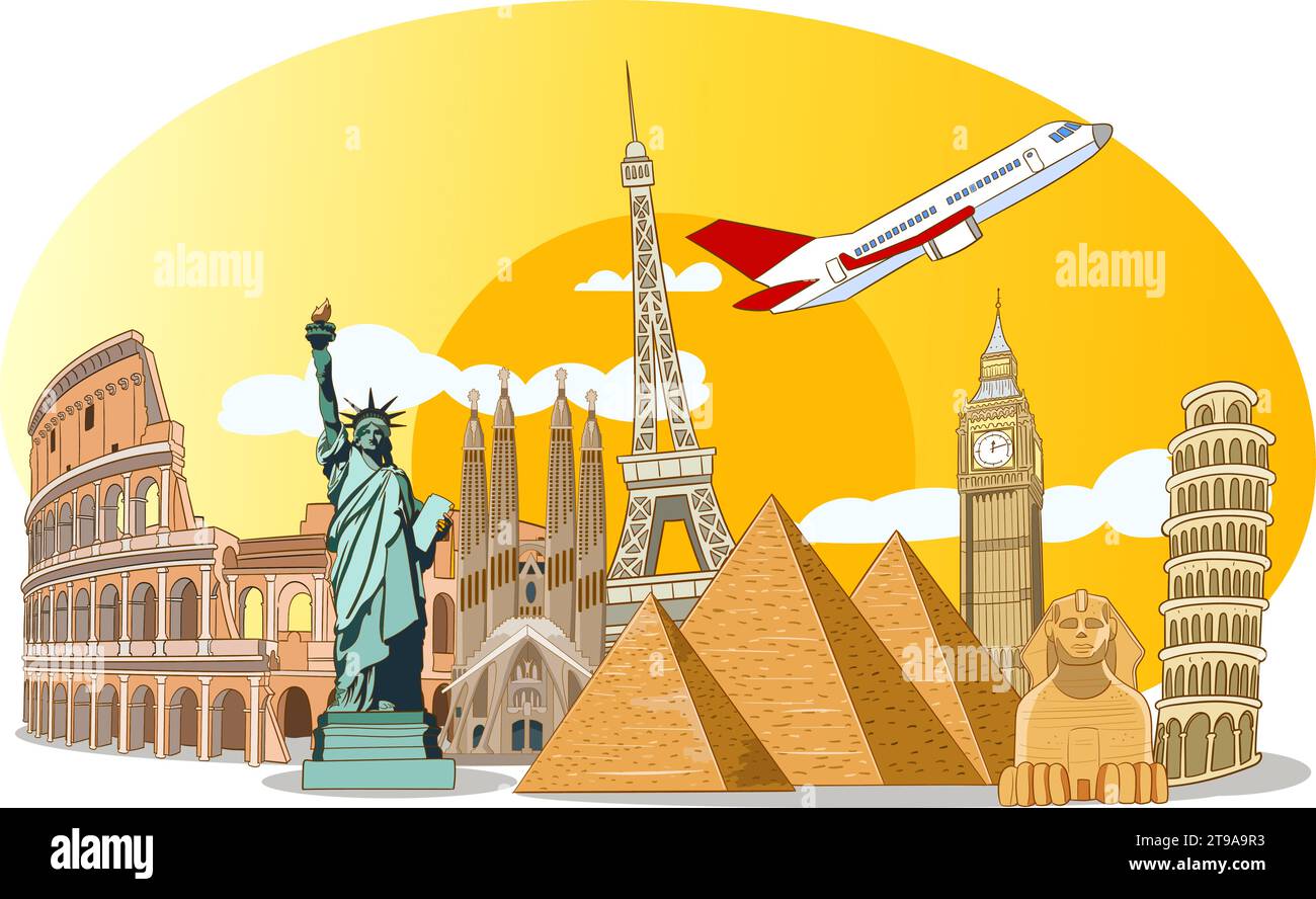 Travel journey concept famous Stock Vector Images - Alamy