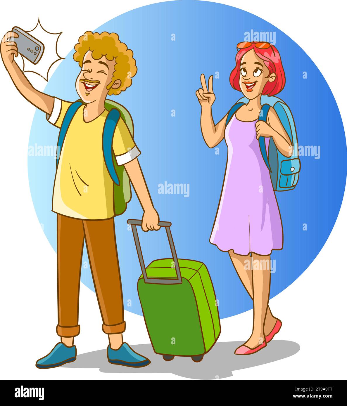 cute family packing their suitcases and going on vacation Stock Vector ...