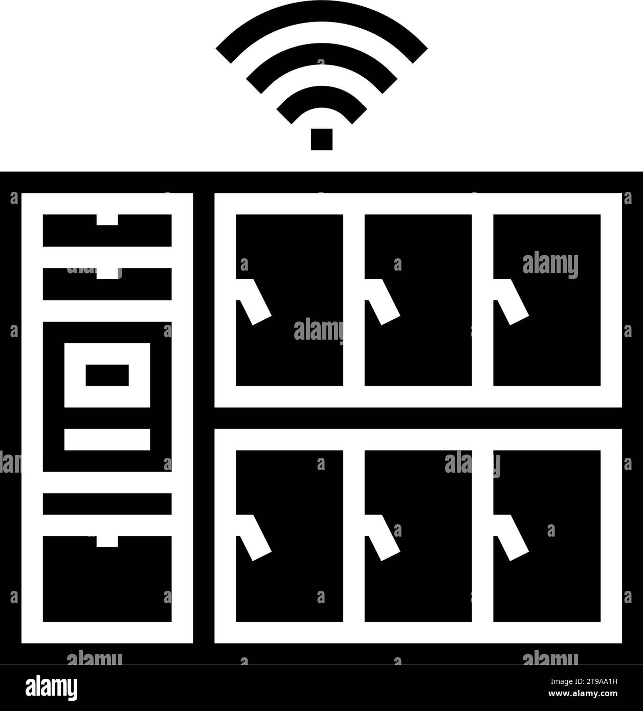 smart lockers autonomous delivery glyph icon vector illustration Stock ...