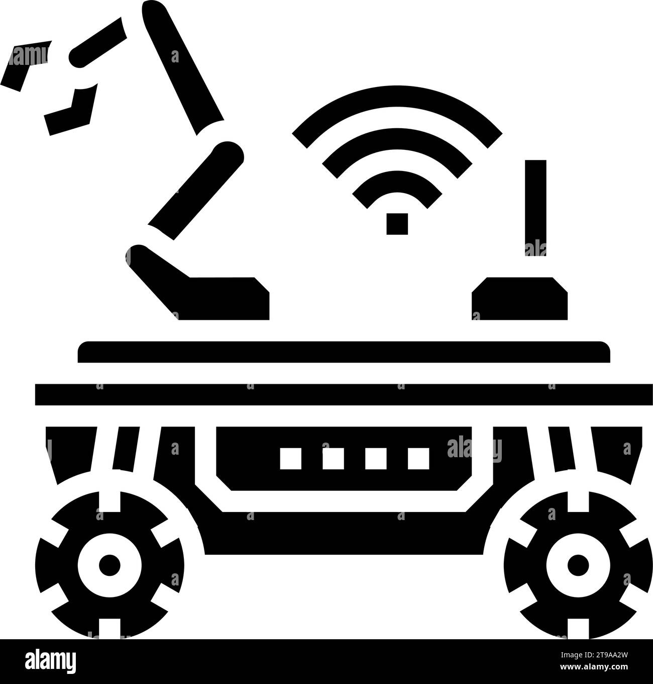 mobile robot autonomous delivery glyph icon vector illustration Stock ...