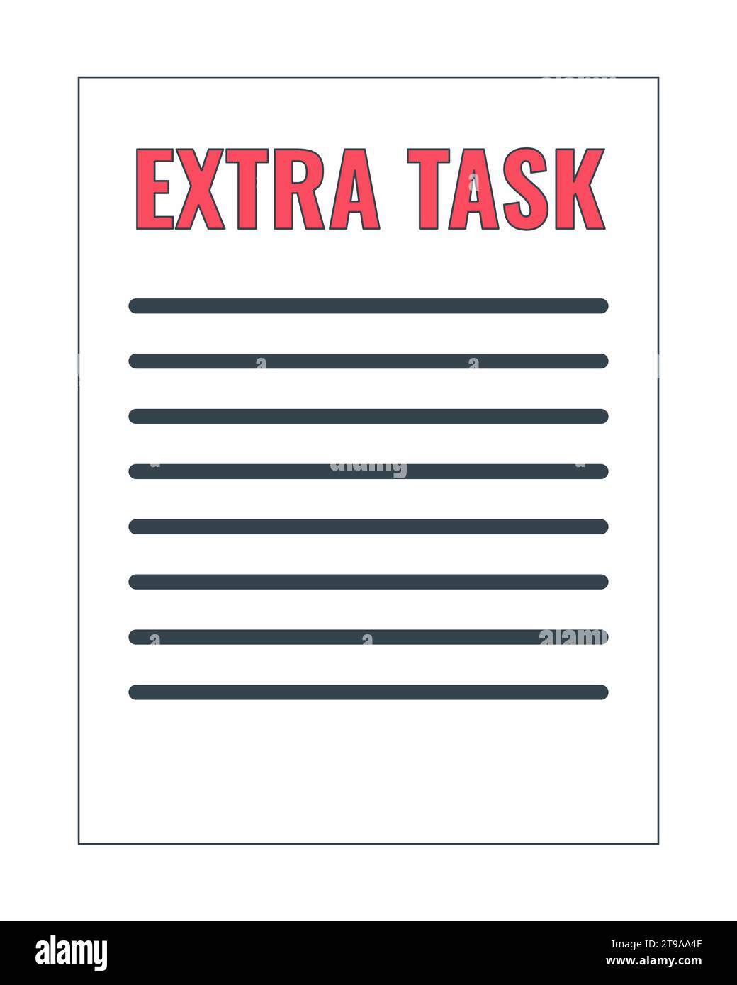 Extra Task Paperwork 2d Linear Cartoon Object Stock Vector Image And Art