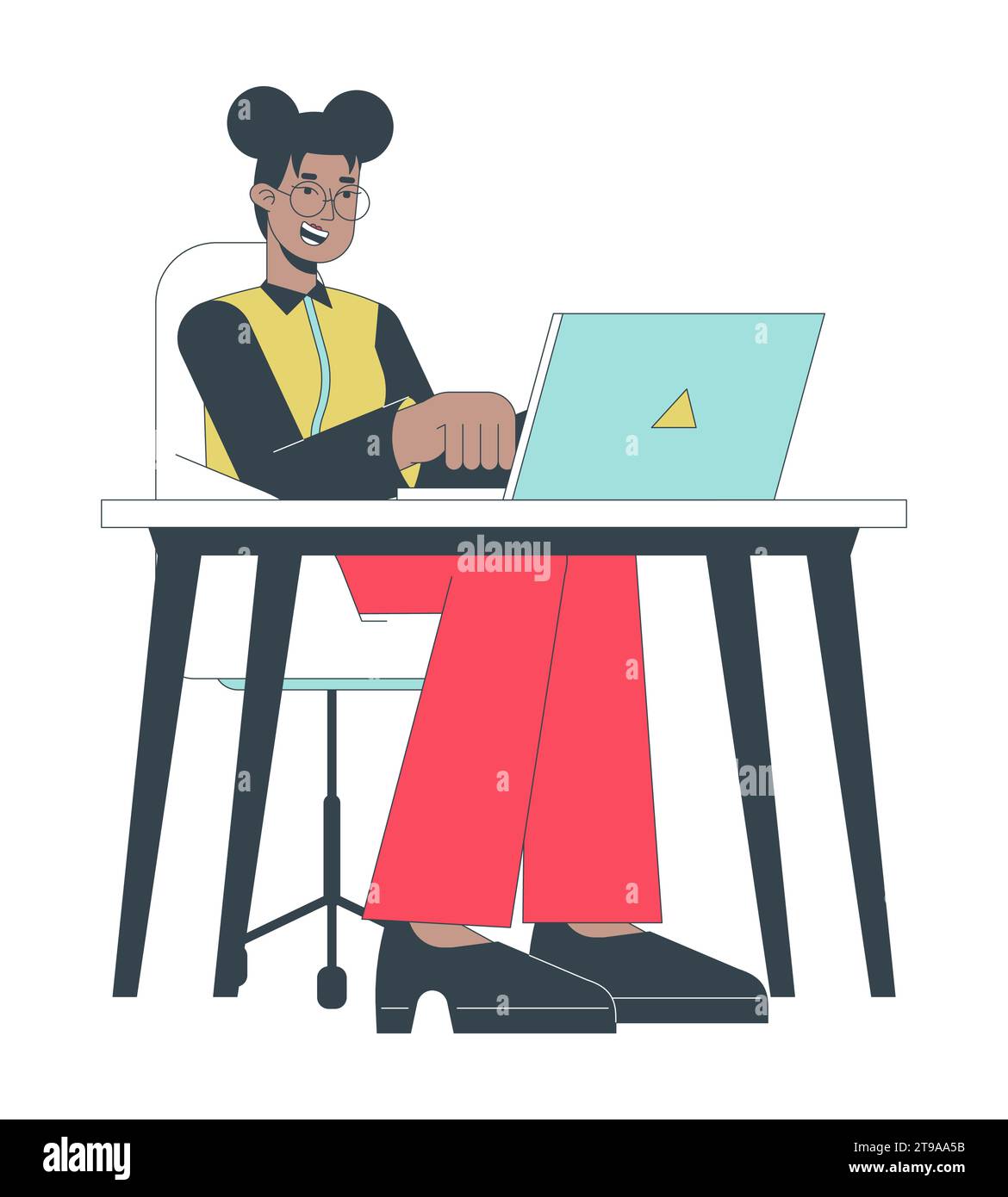 Black female manager sitting Stock Vector Images - Alamy