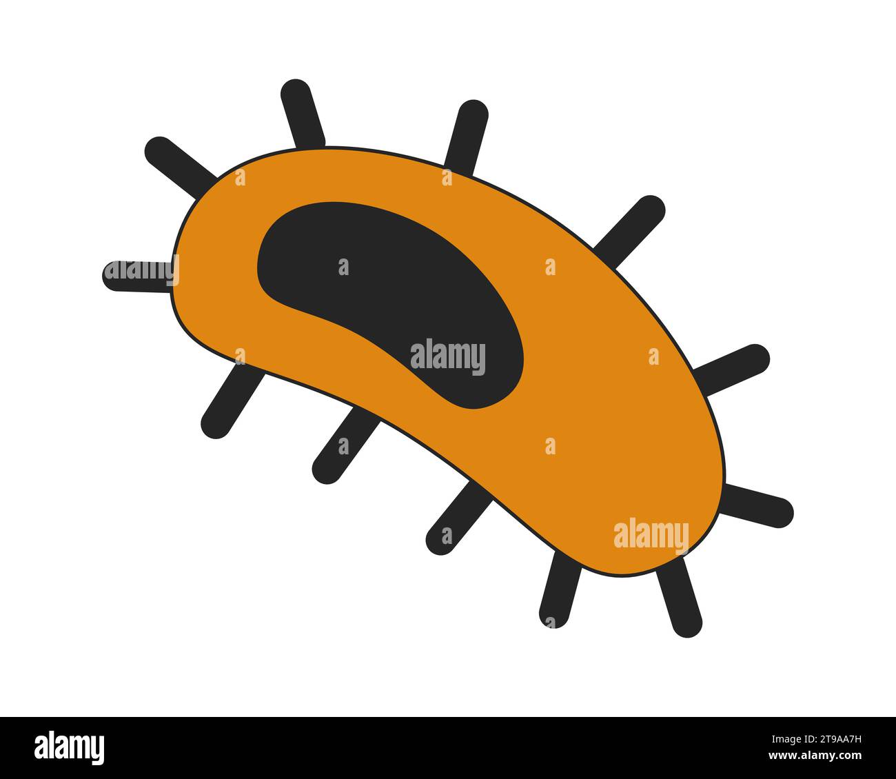 Bacterial infection 2D linear cartoon object Stock Vector Image & Art ...