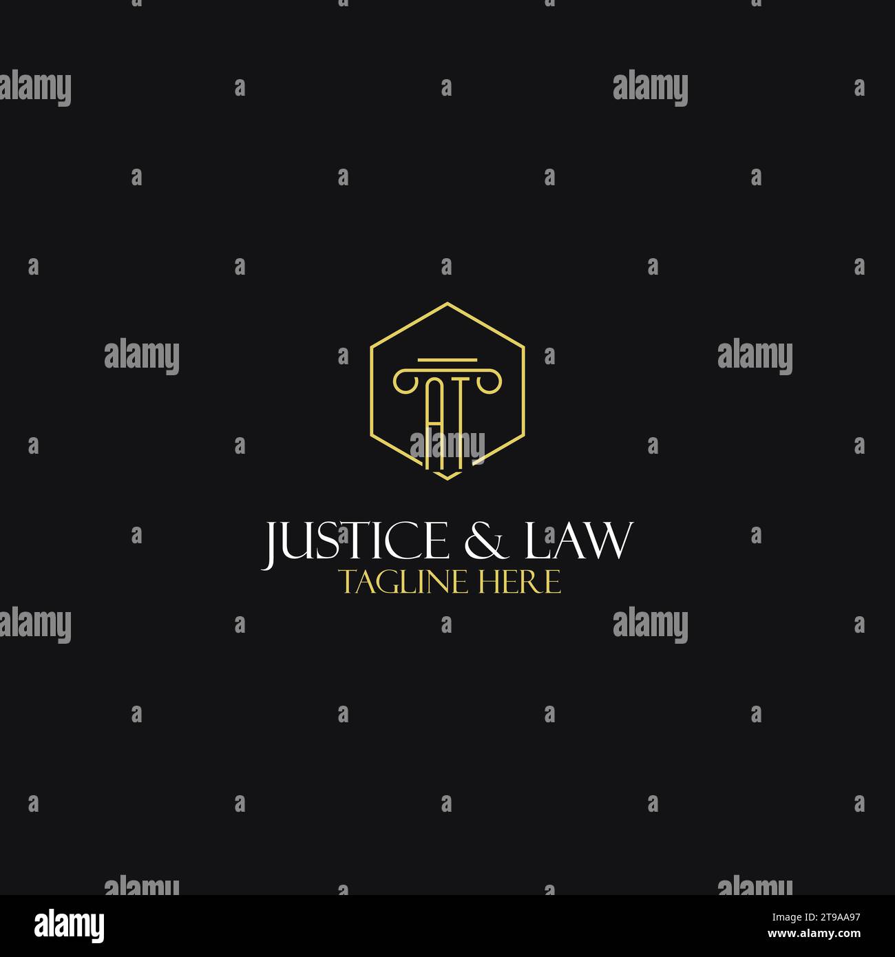 AT monogram initials design for legal, lawyer, attorney and law firm ...