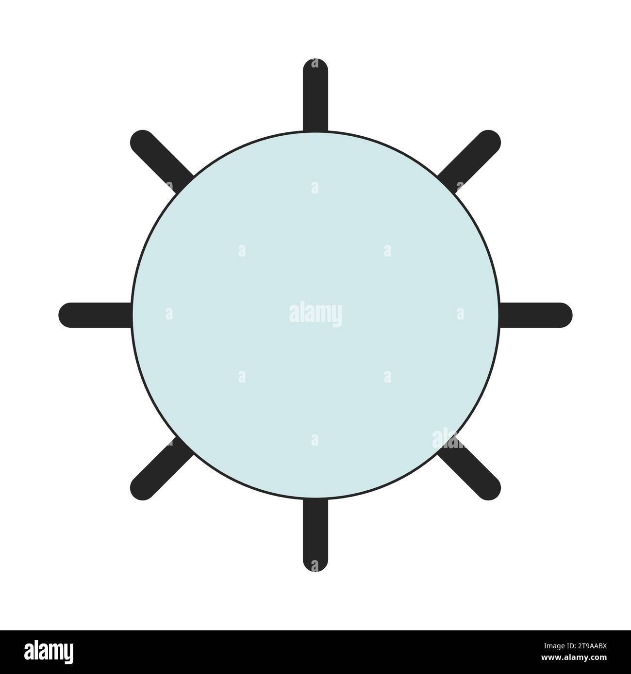 Viral contagious microorganism 2D linear cartoon object Stock Vector ...