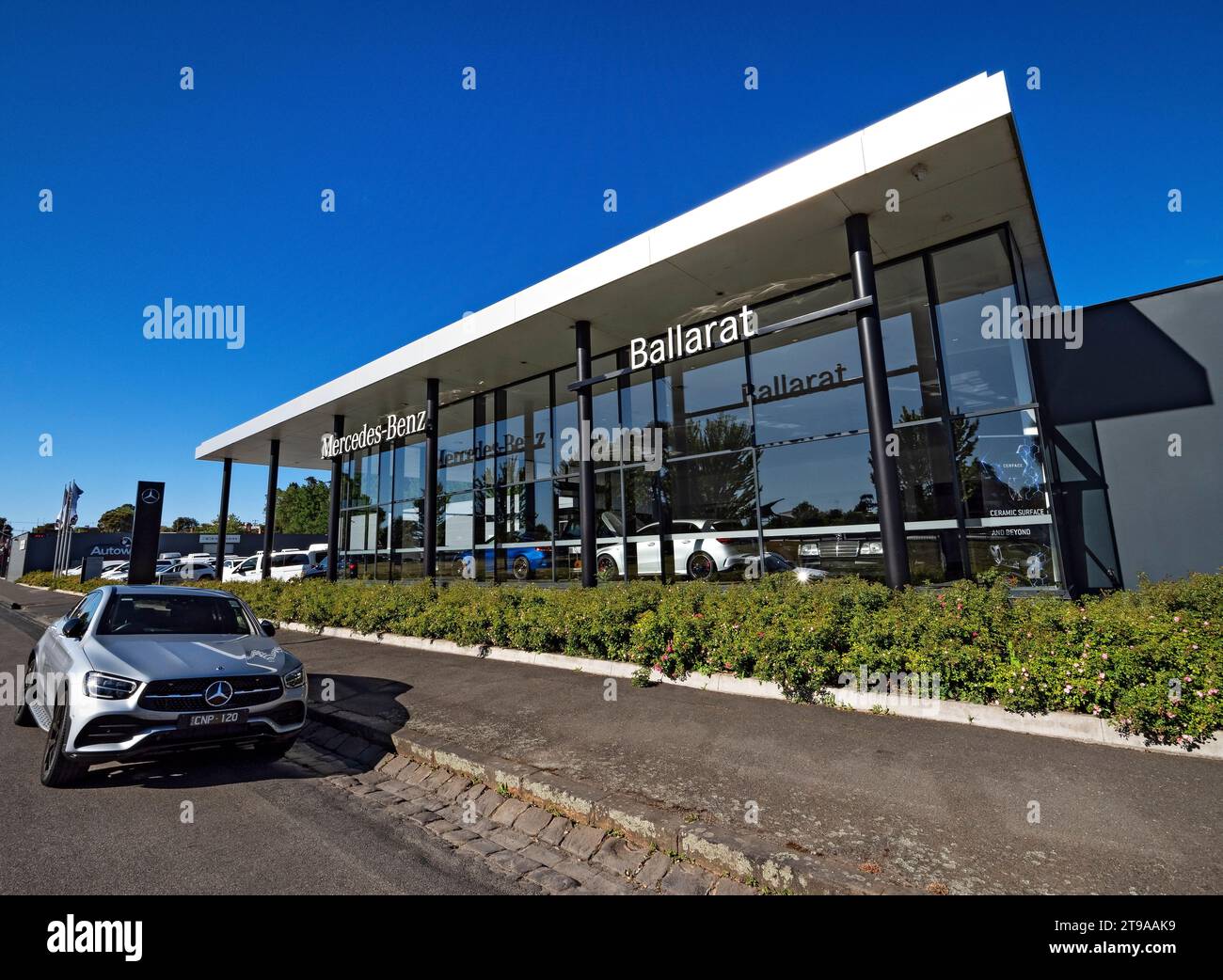 Ballarat Australia / A 2023 Mercedes Benze Coupe outside the dealership ...