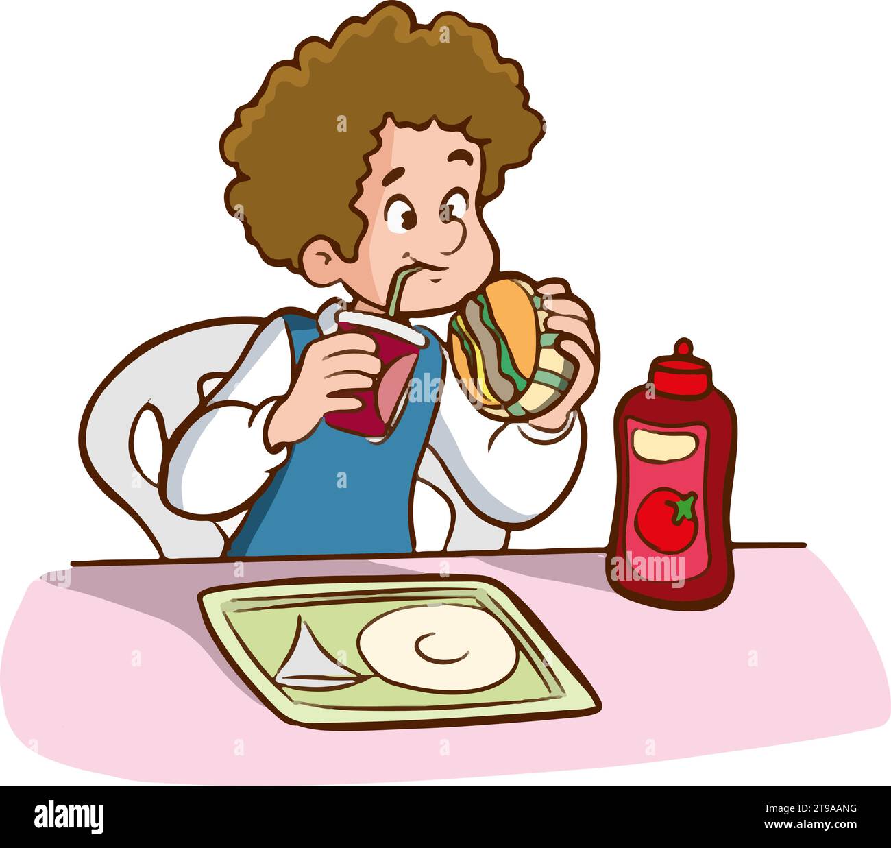 cute kids eating cartoon vector Stock Vector Image & Art - Alamy