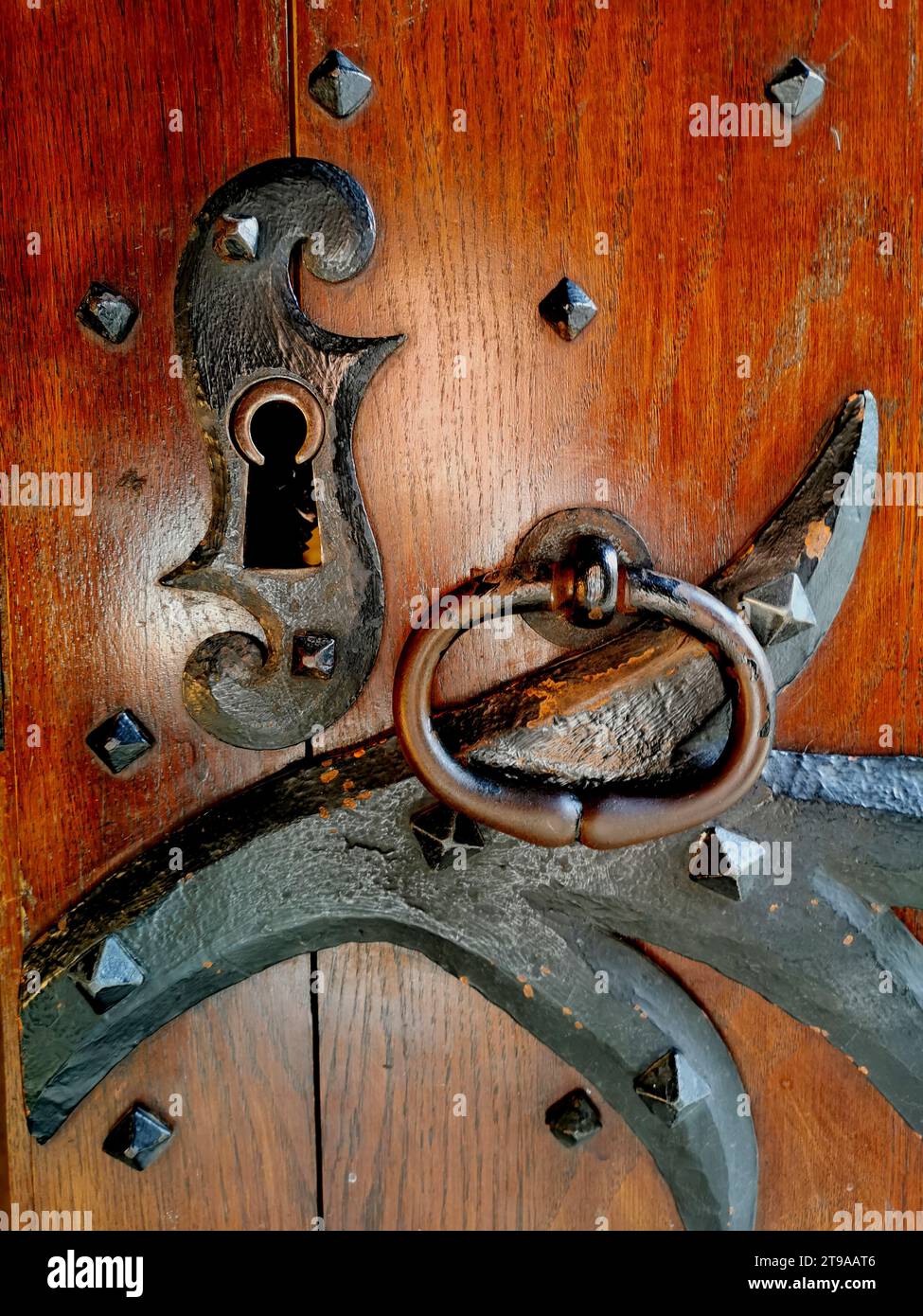 An antique metallic door lock Stock Photo - Alamy