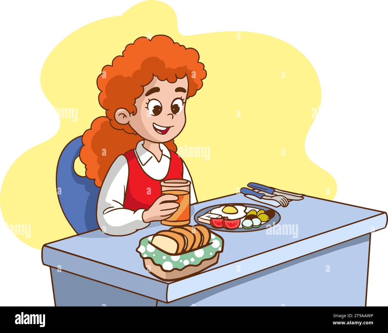 cute kids eating cartoon vector Stock Vector Image & Art - Alamy