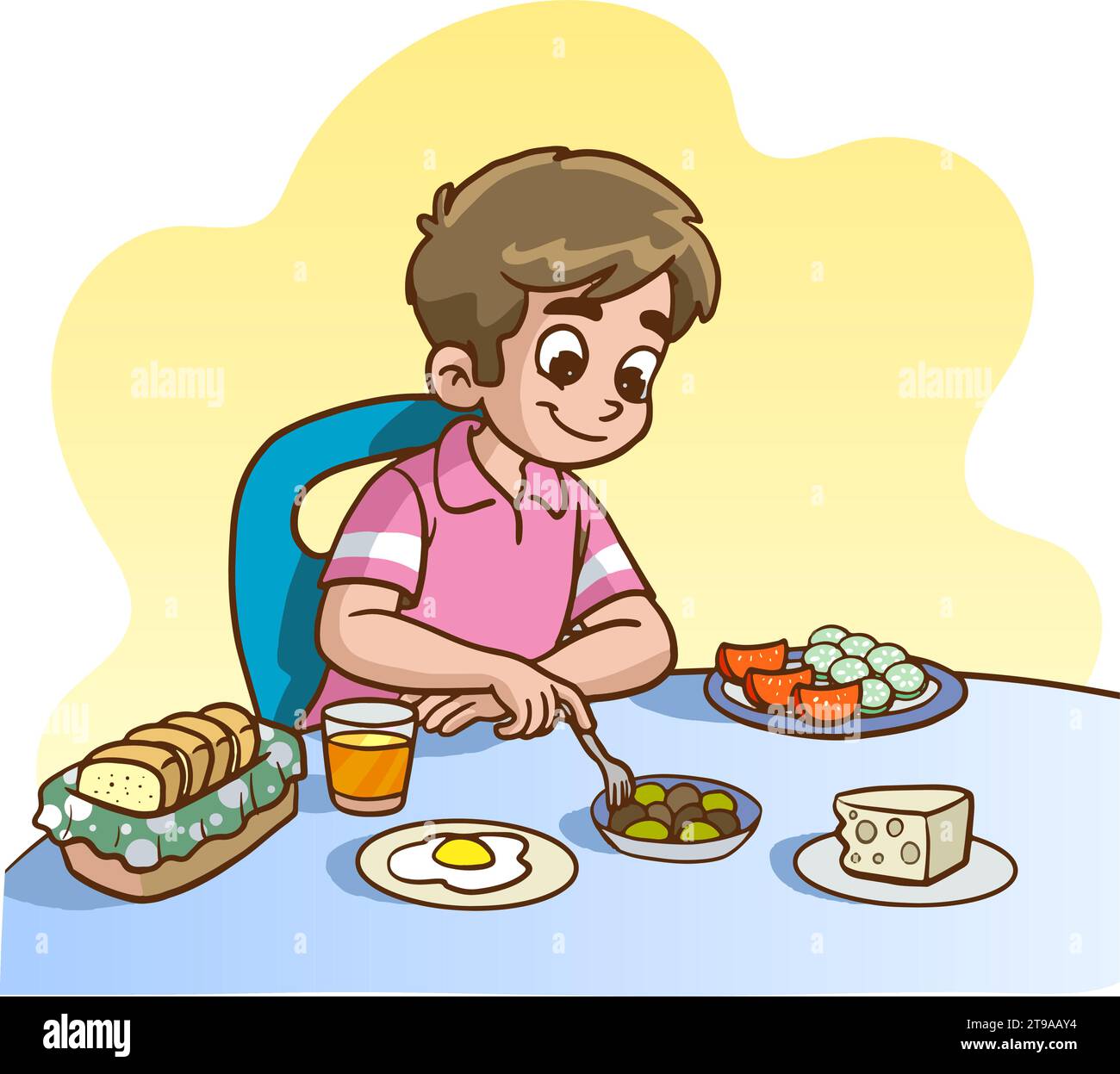 cute kids eating cartoon vector Stock Vector Image & Art - Alamy