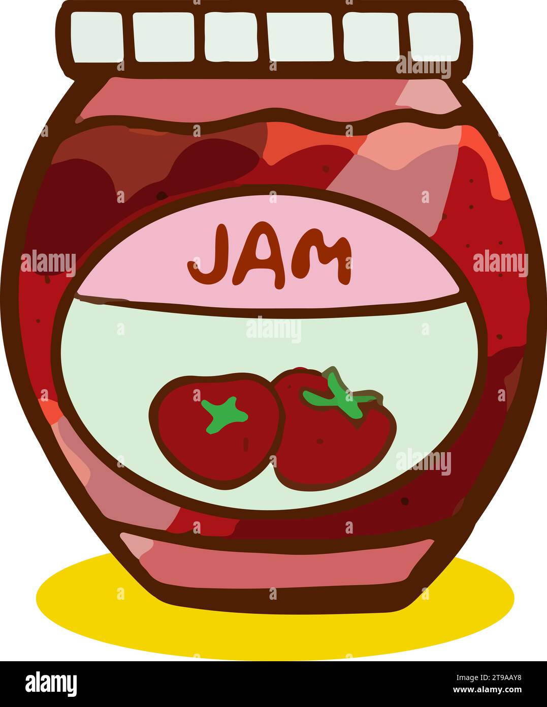 Vector graphics. Bright, cartoon illustration of a jam bottle. Simple ...