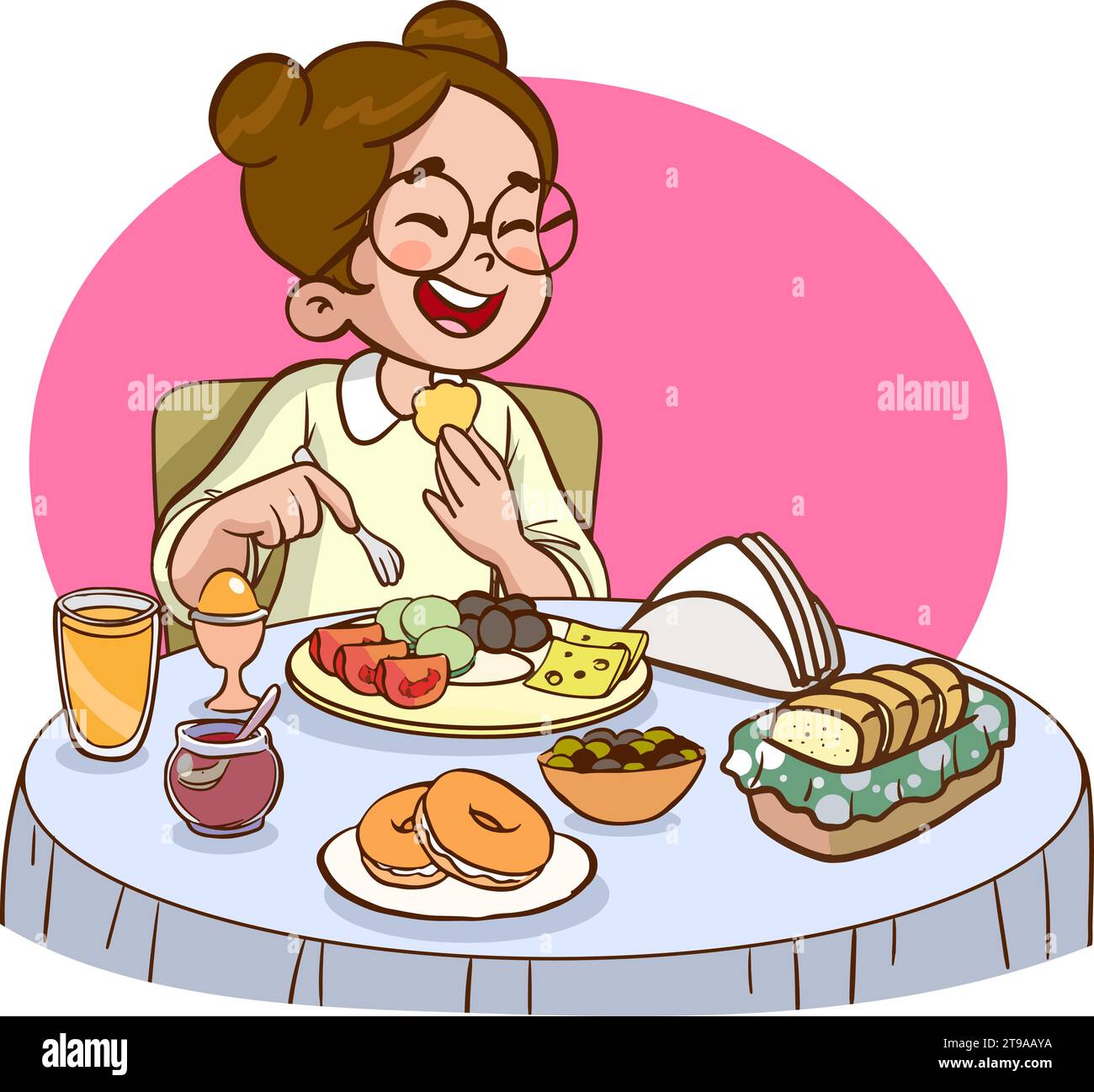 cute kids eating cartoon vector Stock Vector Image & Art - Alamy