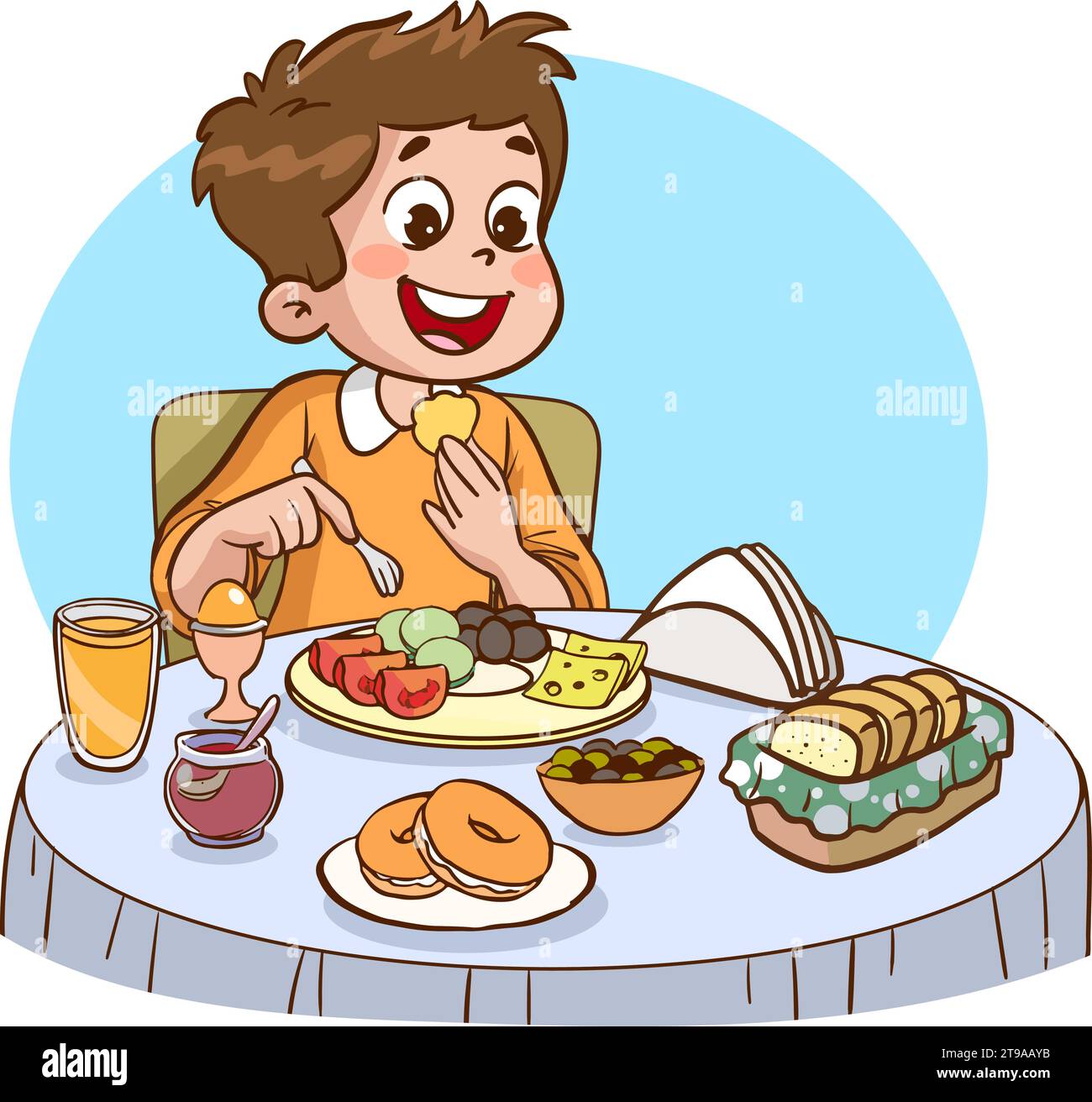 cute kids eating cartoon vector Stock Vector Image & Art - Alamy