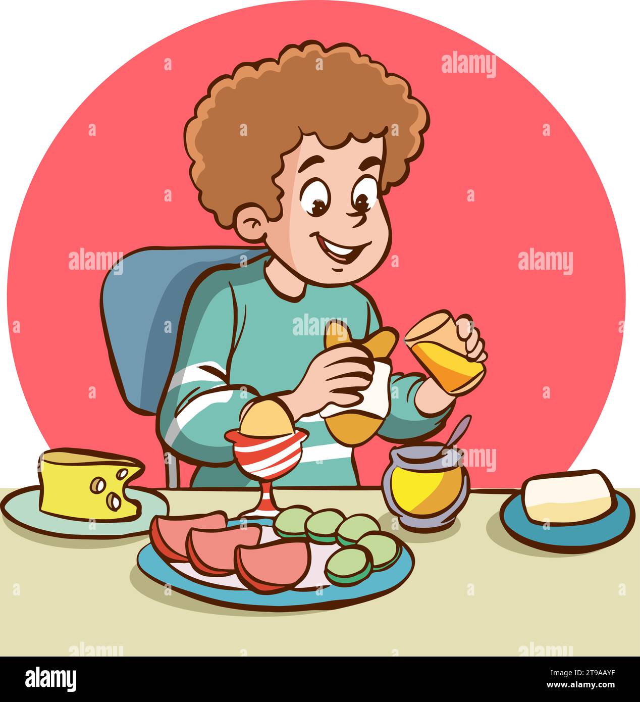 cute kids eating cartoon vector Stock Vector Image & Art - Alamy
