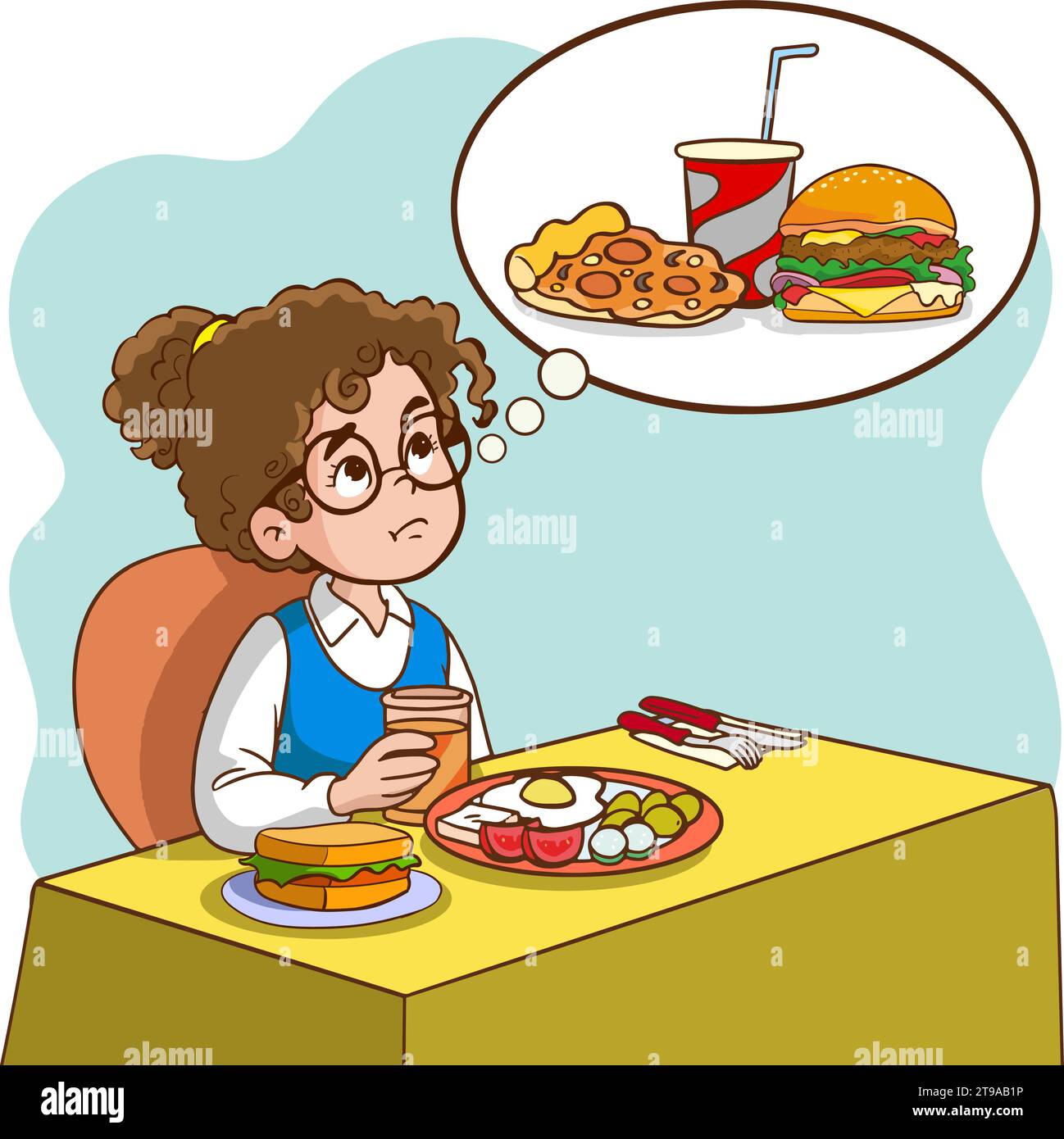 cute kids eating cartoon vector Stock Vector Image & Art - Alamy