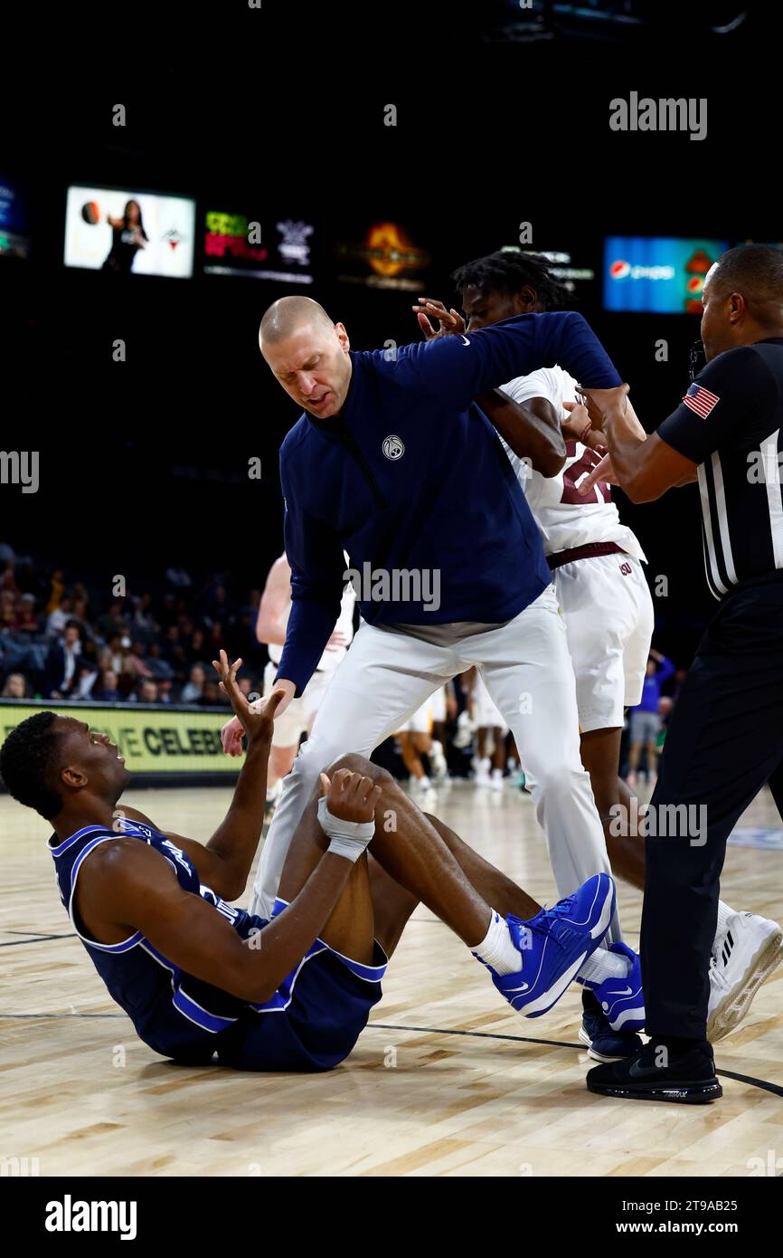 LAS VEGAS, NV - NOVEMBER 23: Brigham Young University Cougars head ...