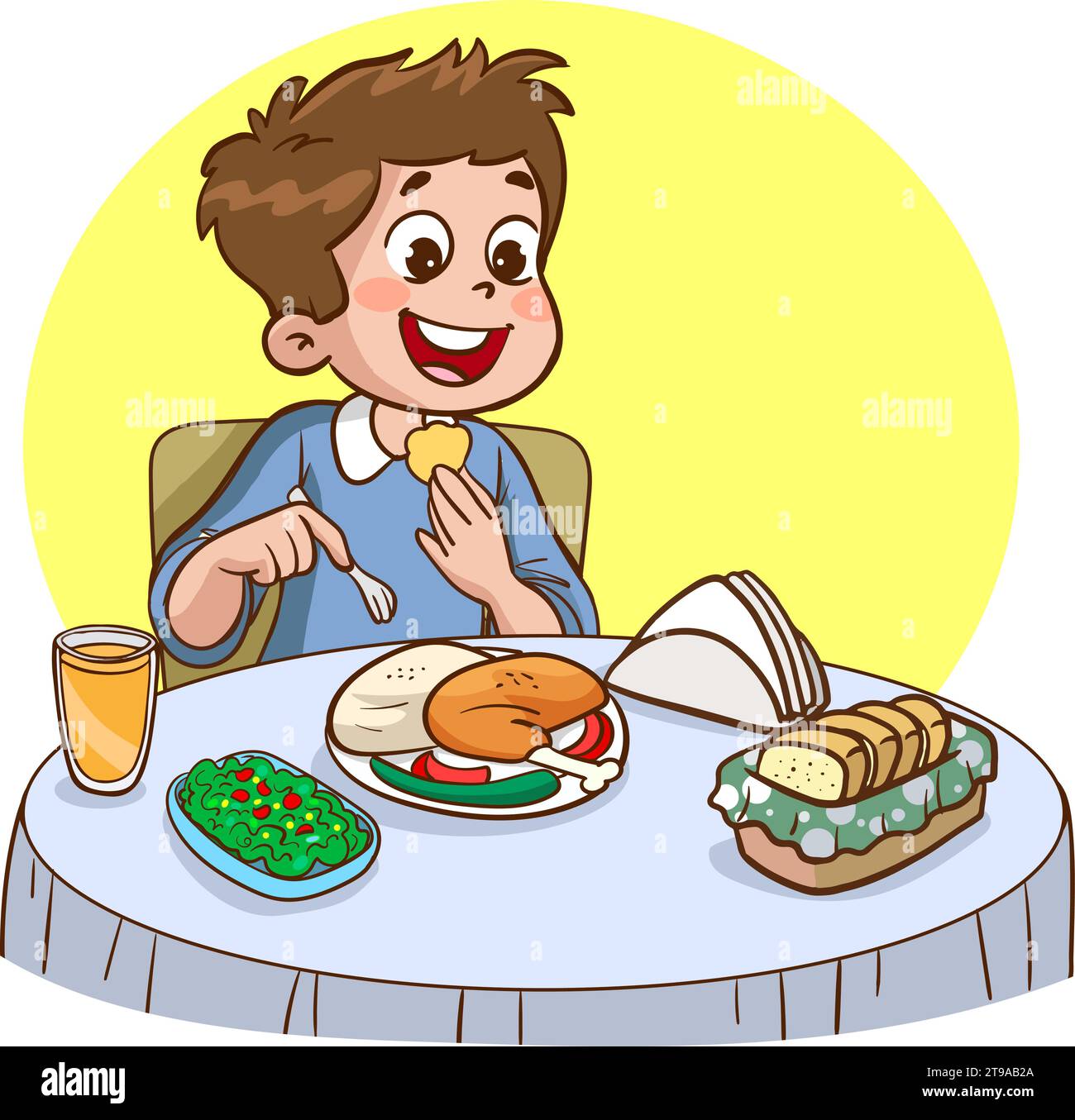 cute kids eating cartoon vector Stock Vector Image & Art - Alamy