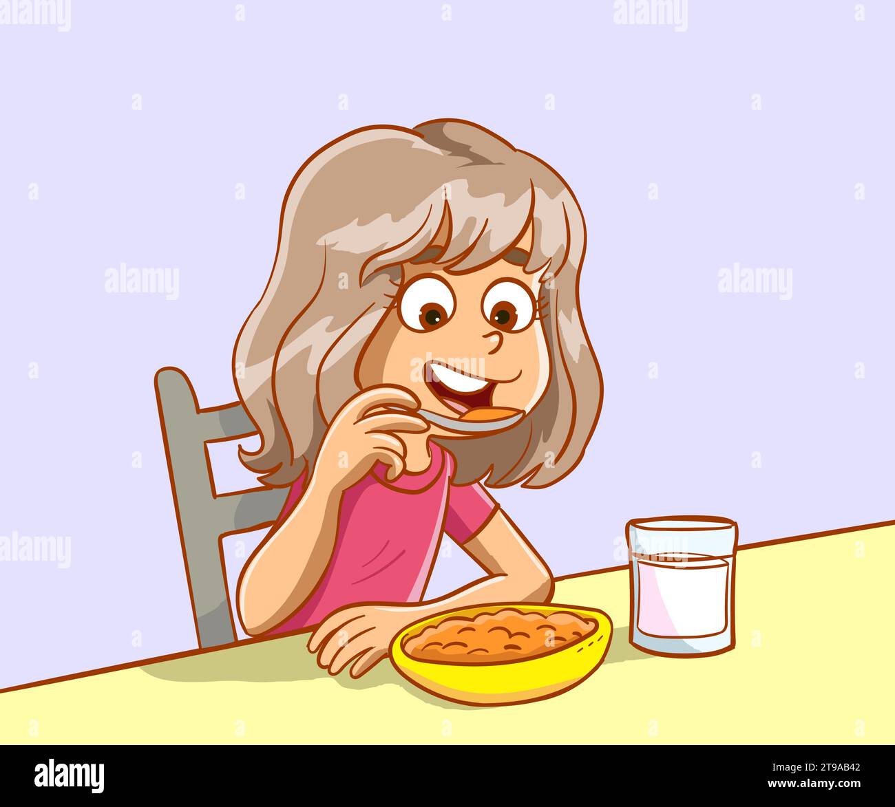cute kids eating cartoon vector Stock Vector Image & Art - Alamy