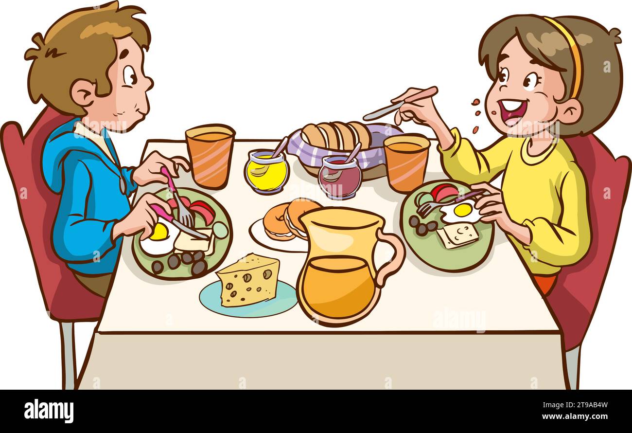 Kids lunch table school Stock Vector Images - Alamy