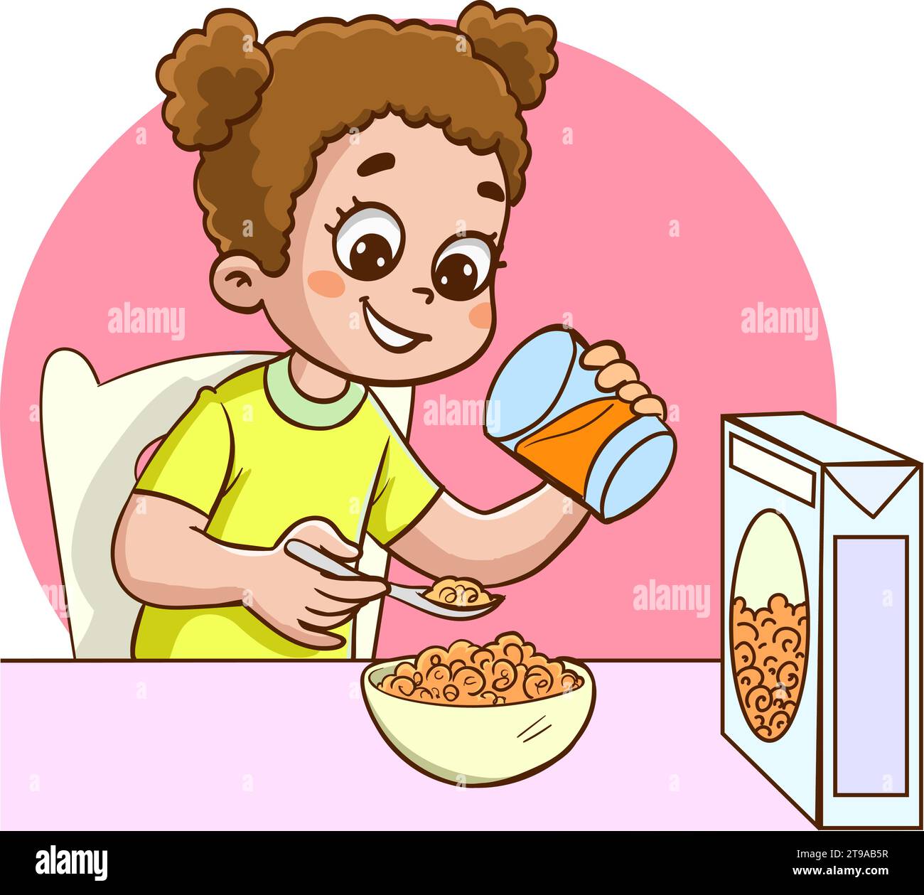 cute kids eating cartoon vector Stock Vector Image & Art - Alamy