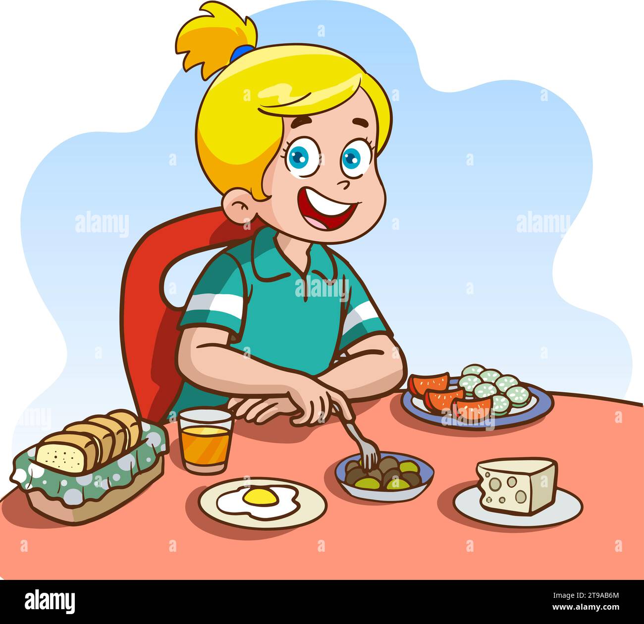 cute kids eating cartoon vector Stock Vector Image & Art - Alamy