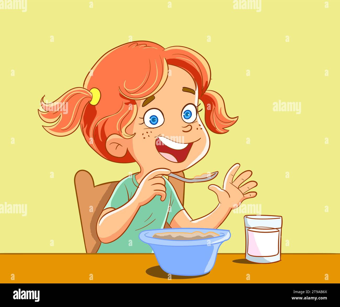 cute kids eating cartoon vector Stock Vector Image & Art - Alamy