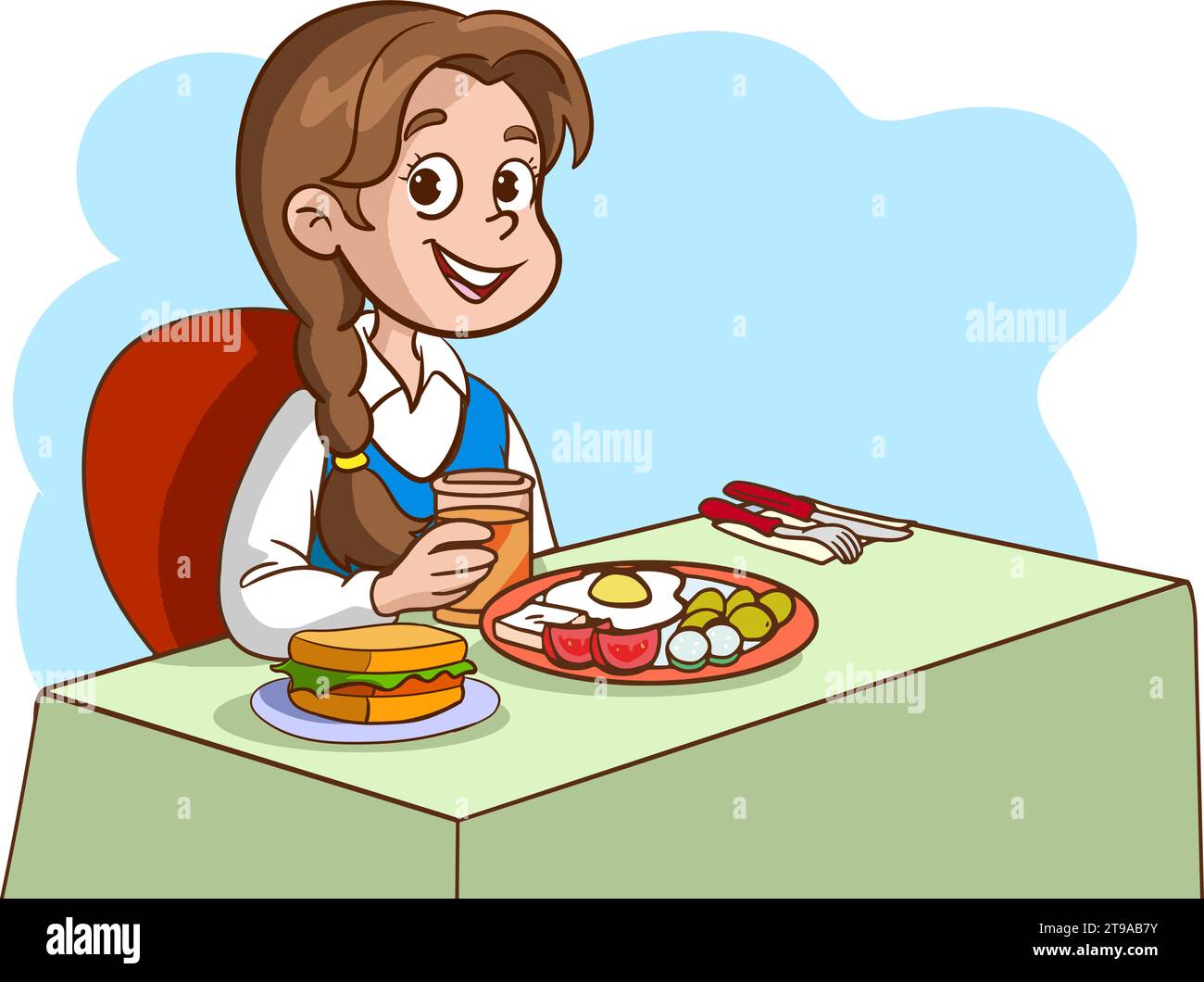 cute kids eating cartoon vector Stock Vector Image & Art - Alamy