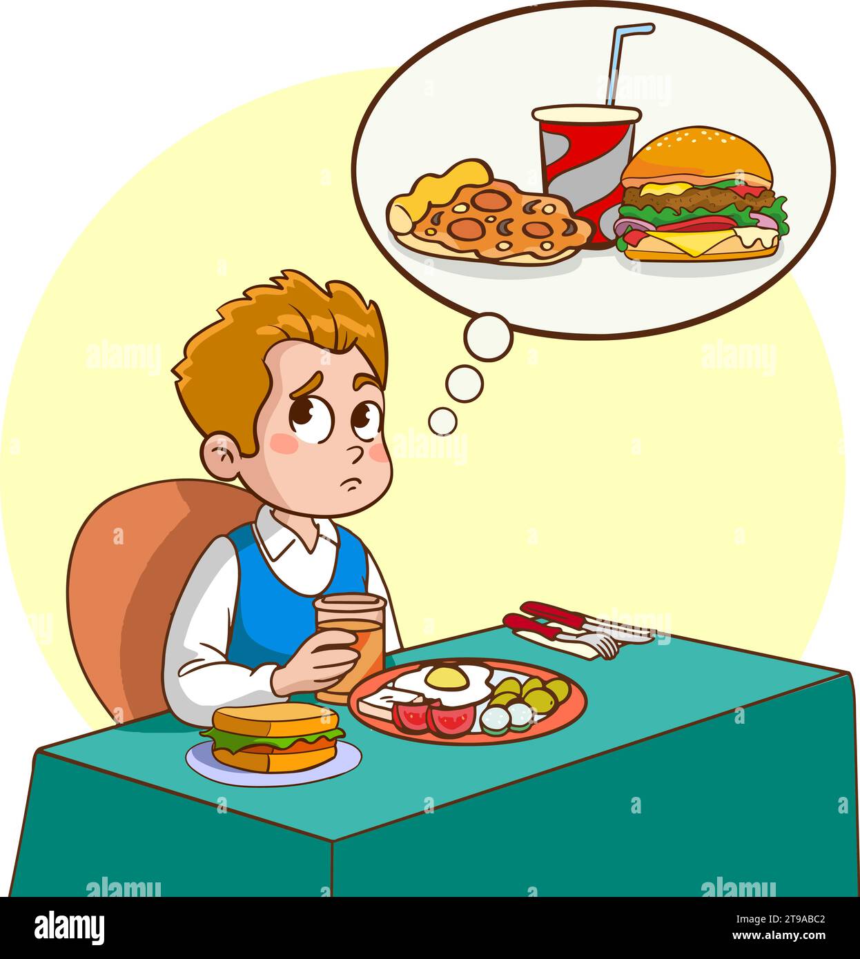 Kids lunch table school Stock Vector Images - Alamy