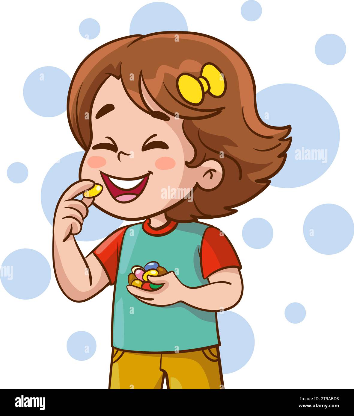 vector illustration of girl eating candy Stock Vector Image & Art - Alamy