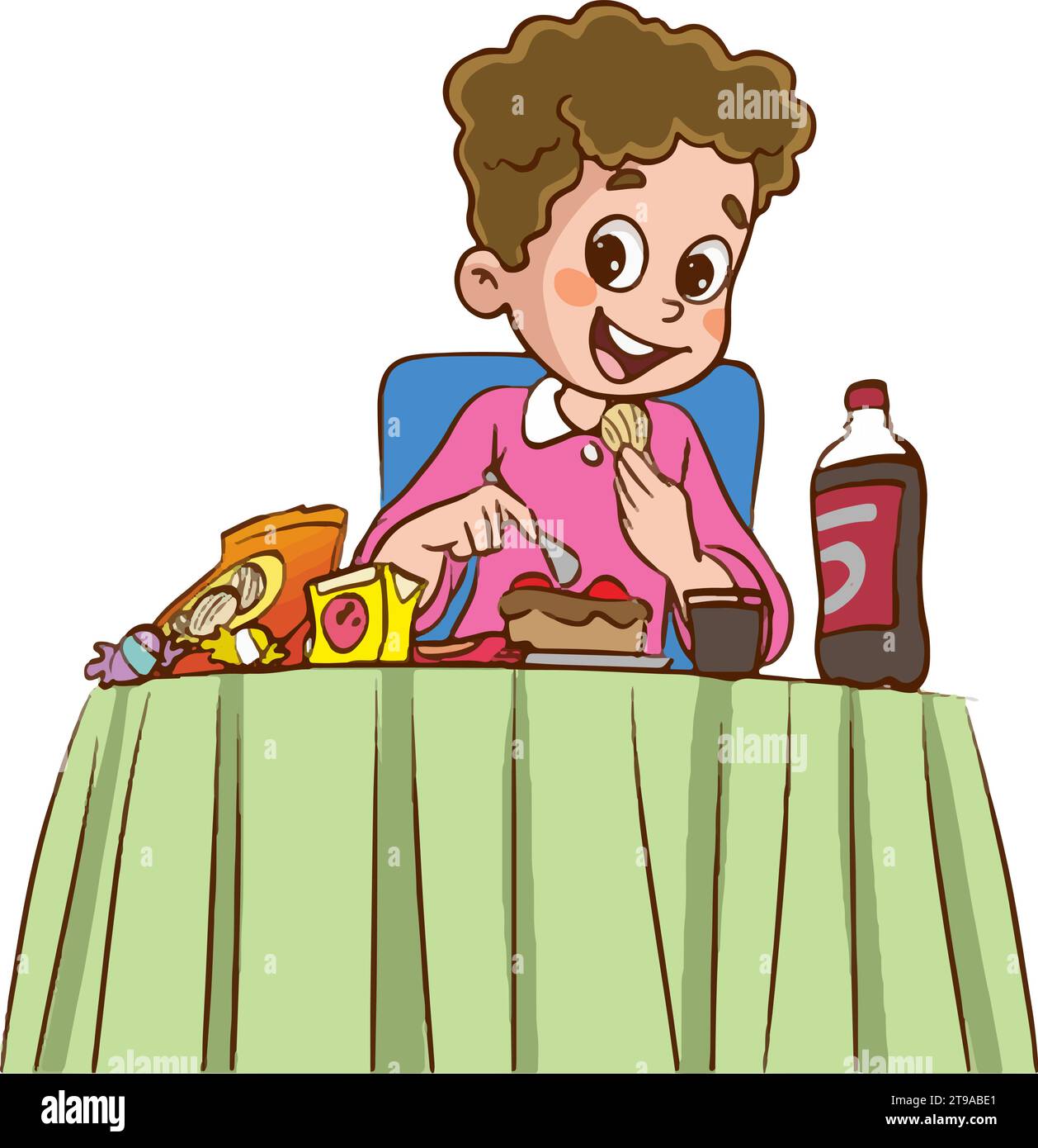 cute kids eating cartoon vector Stock Vector Image & Art - Alamy