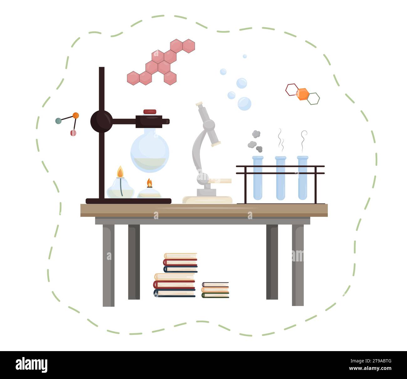 Cute graphics scientist laboratory experimental equipment illustration ...
