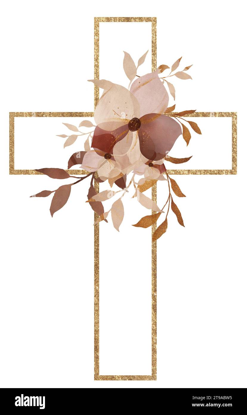 Baptism Cross Clip Art Gold