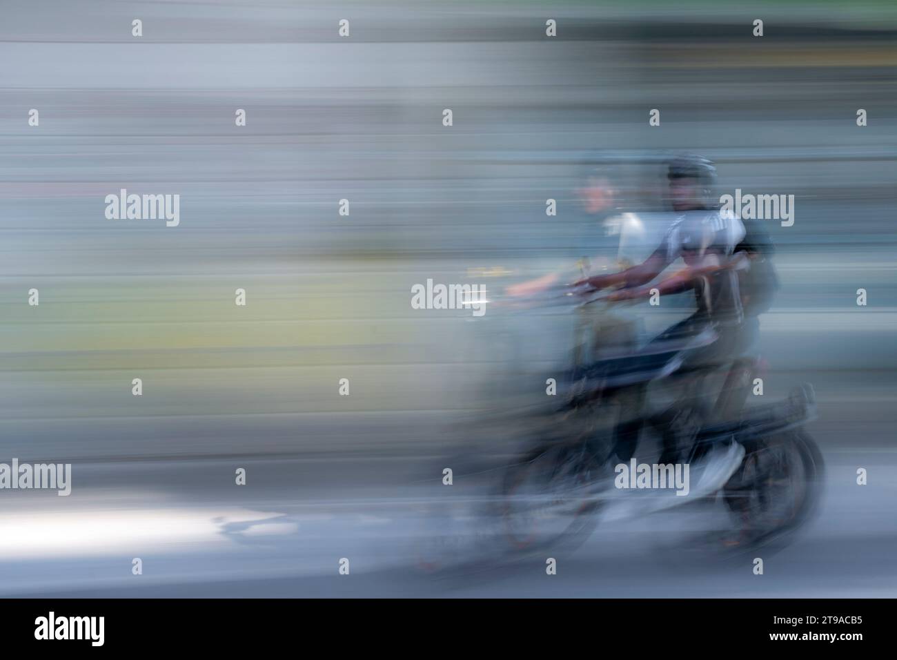 Speed, motion and cycling concept. Use of camera panning and low ...