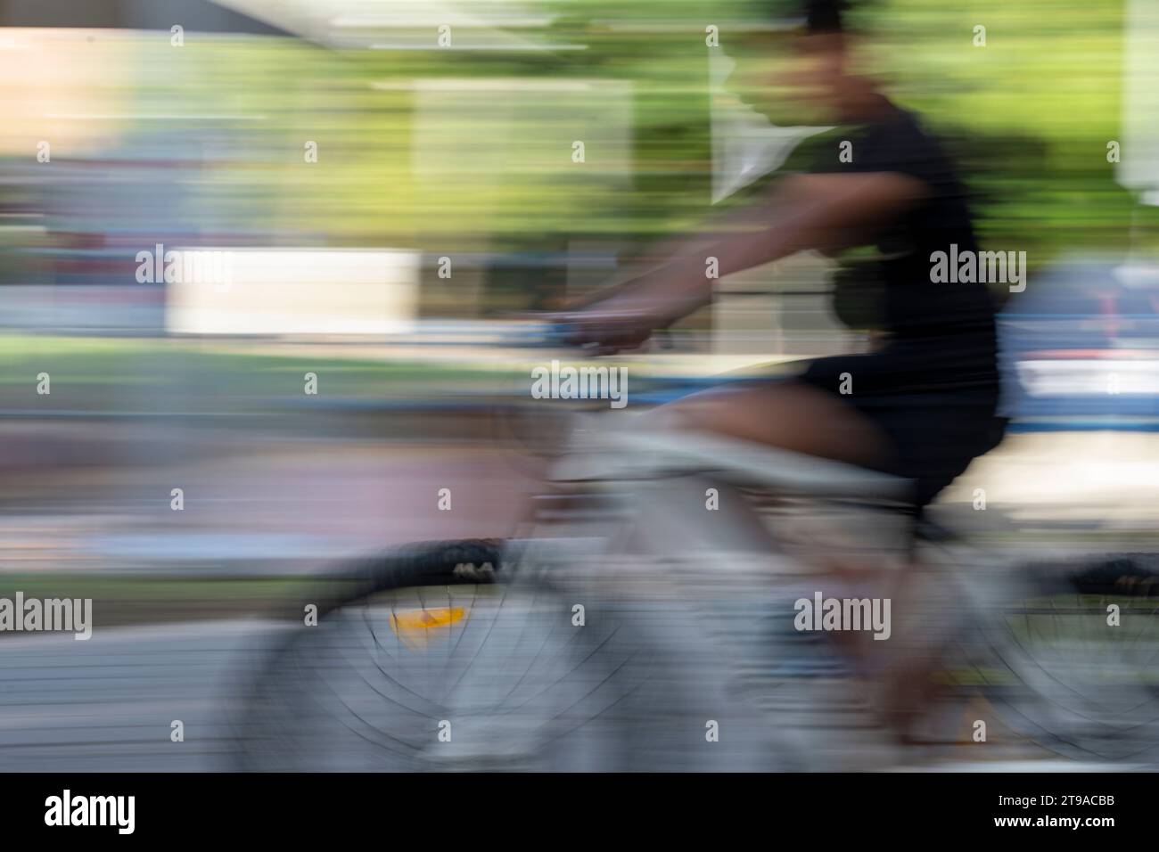Speed, motion and cycling concept. Use of camera panning and low ...