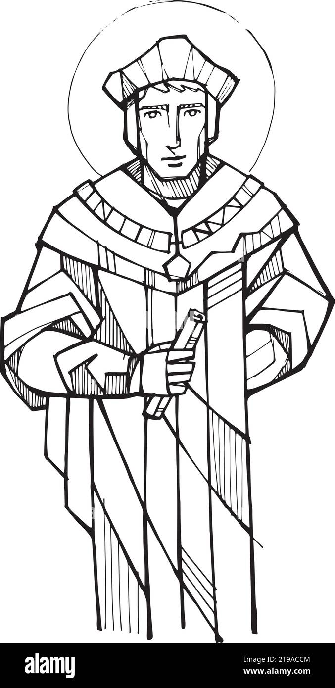 Hand drawn vector illustration or drawing of Saint Thomas More Stock ...