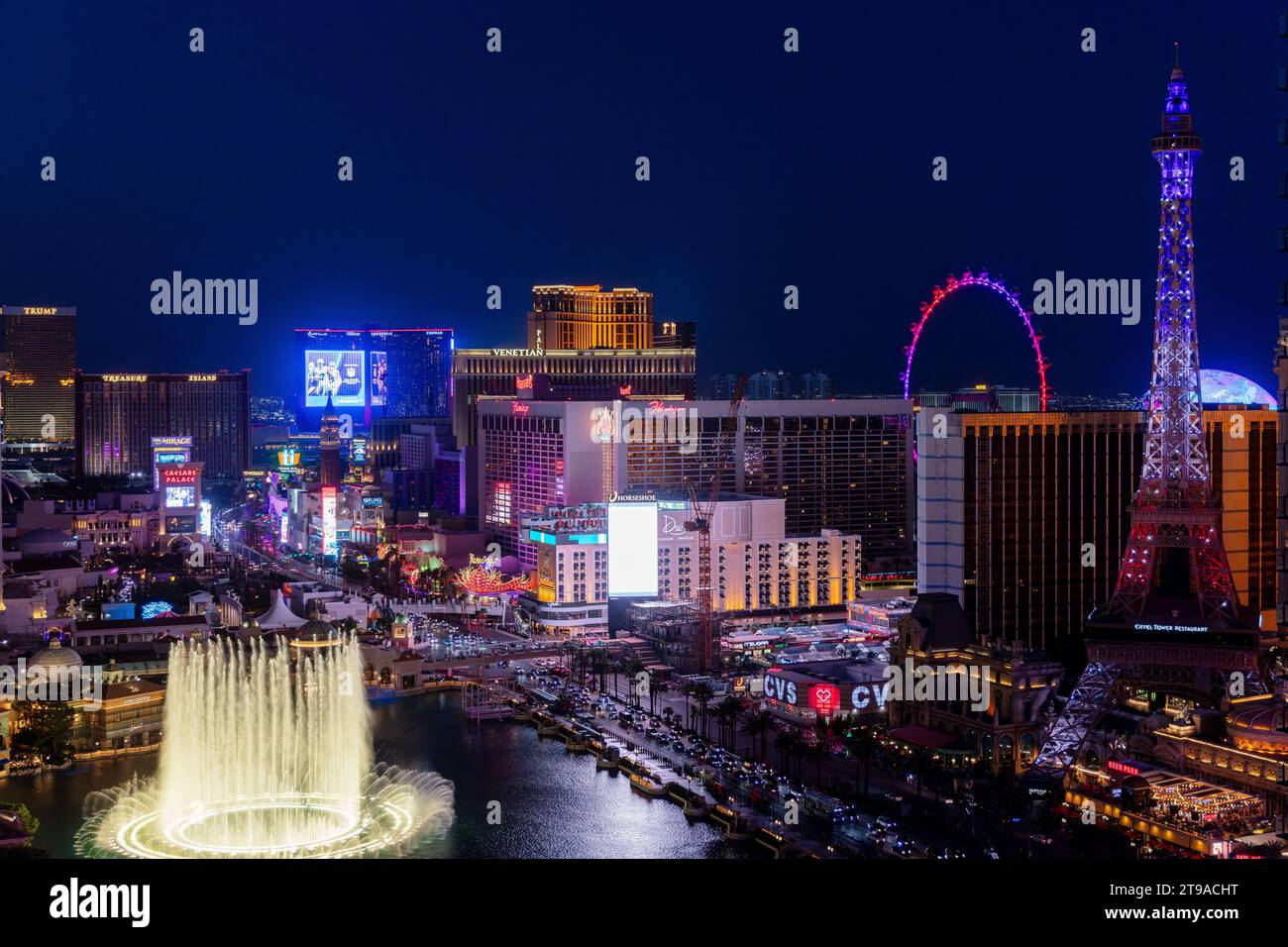 Las Vegas, The Strip at Night Stock Photo - Alamy