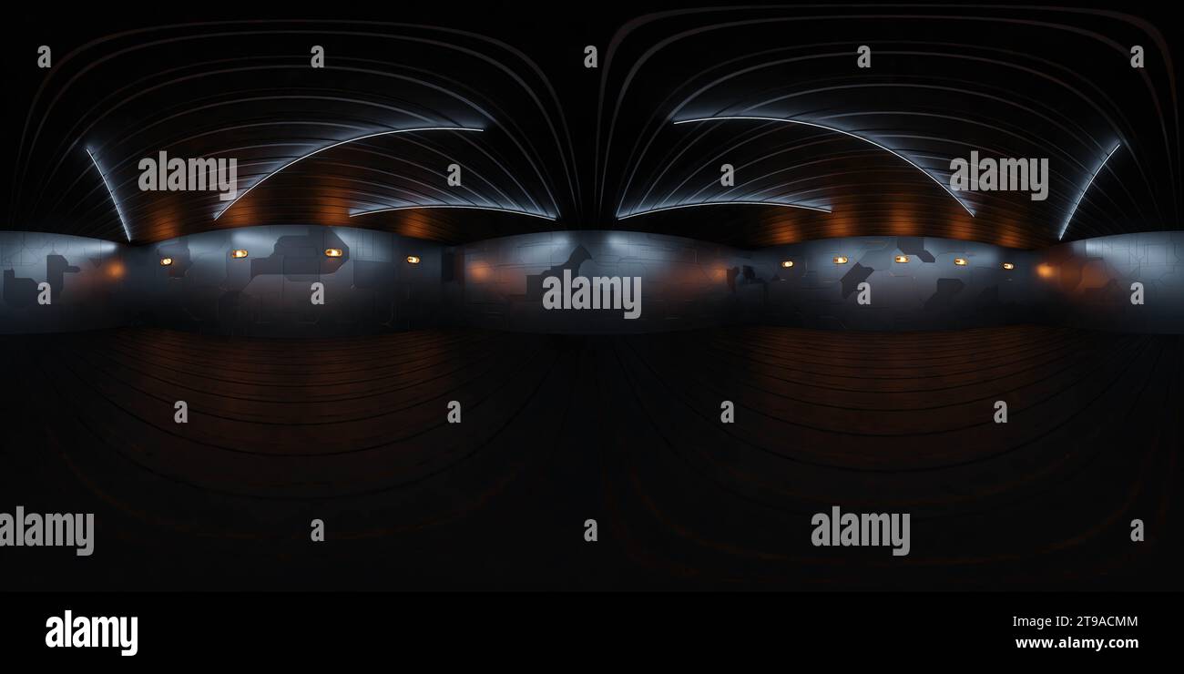 360 degree full panorama environment map of of a dark room with a ...