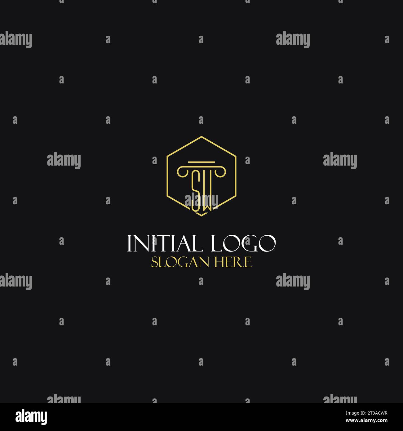 SW monogram initials design for legal, lawyer, attorney and law firm ...