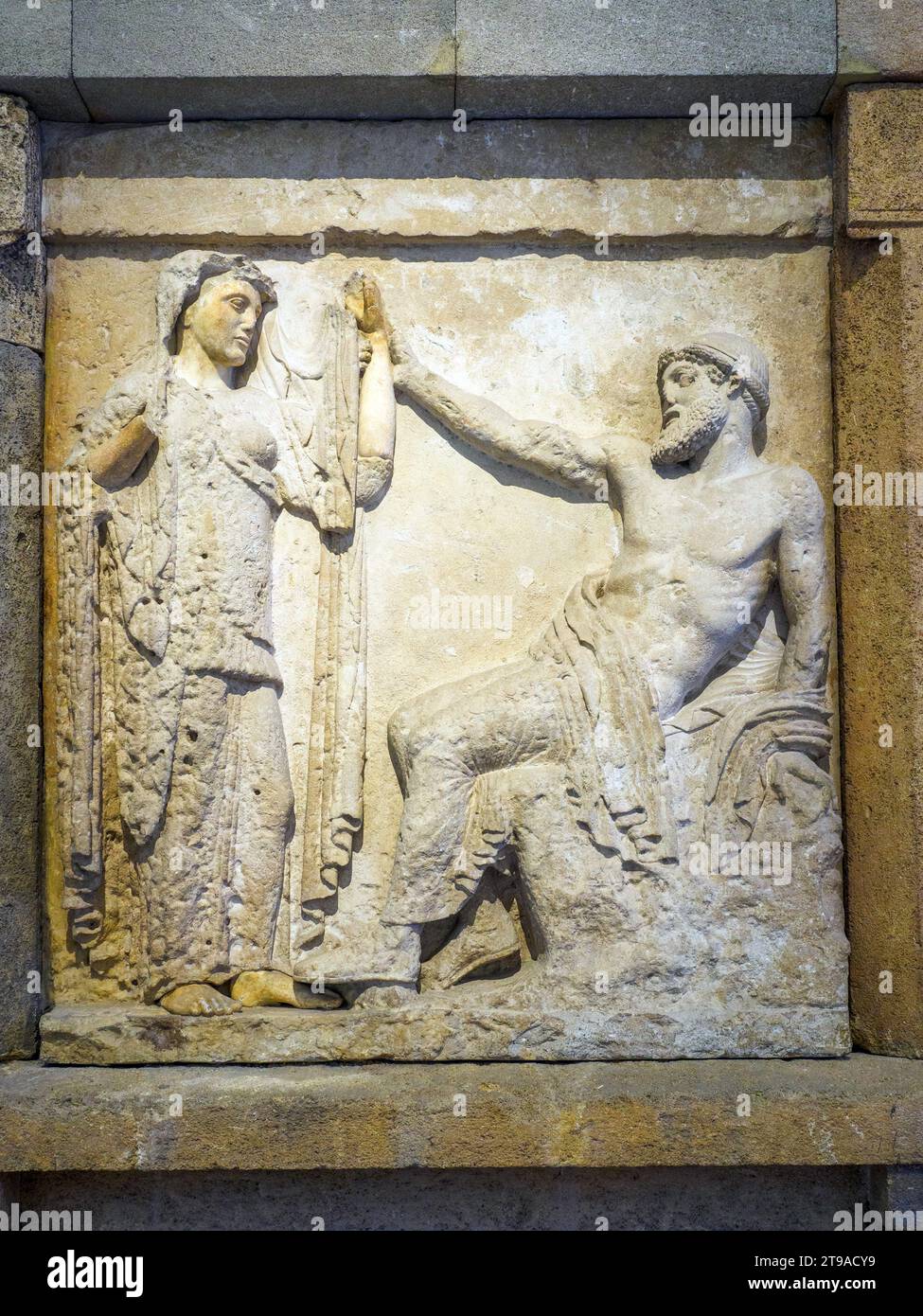 Zeus and Hera - Metopa from the eastern freeze of Temple E in Selinunte ...