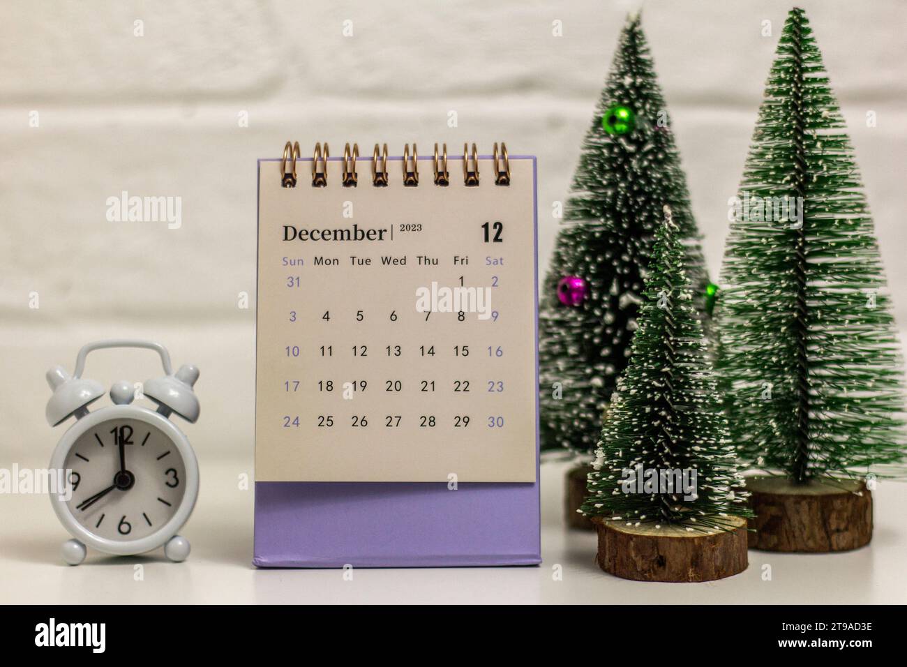 Hello, December.Desk calendar for December 2023.Calendar for planning ...