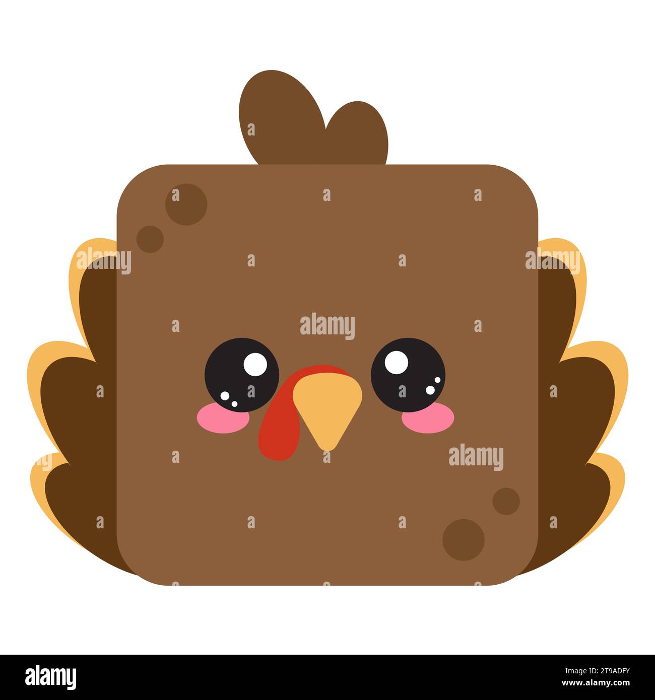 Cute square turkey face. Cartoon head of animal character. Minimal ...