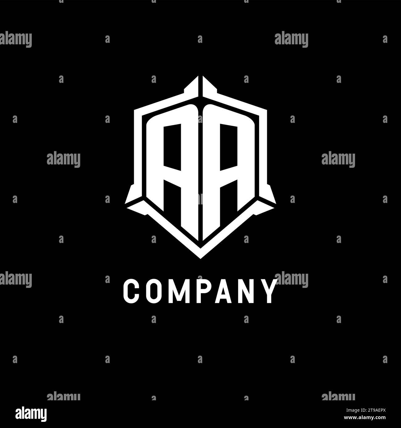 AA logo initial with shield shape design style vector graphic Stock ...